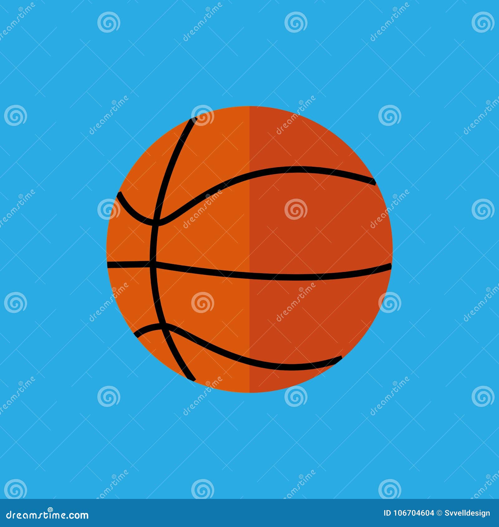 Simple Flat Style Basketball Sport Vector Illustration Graphic Stock ...