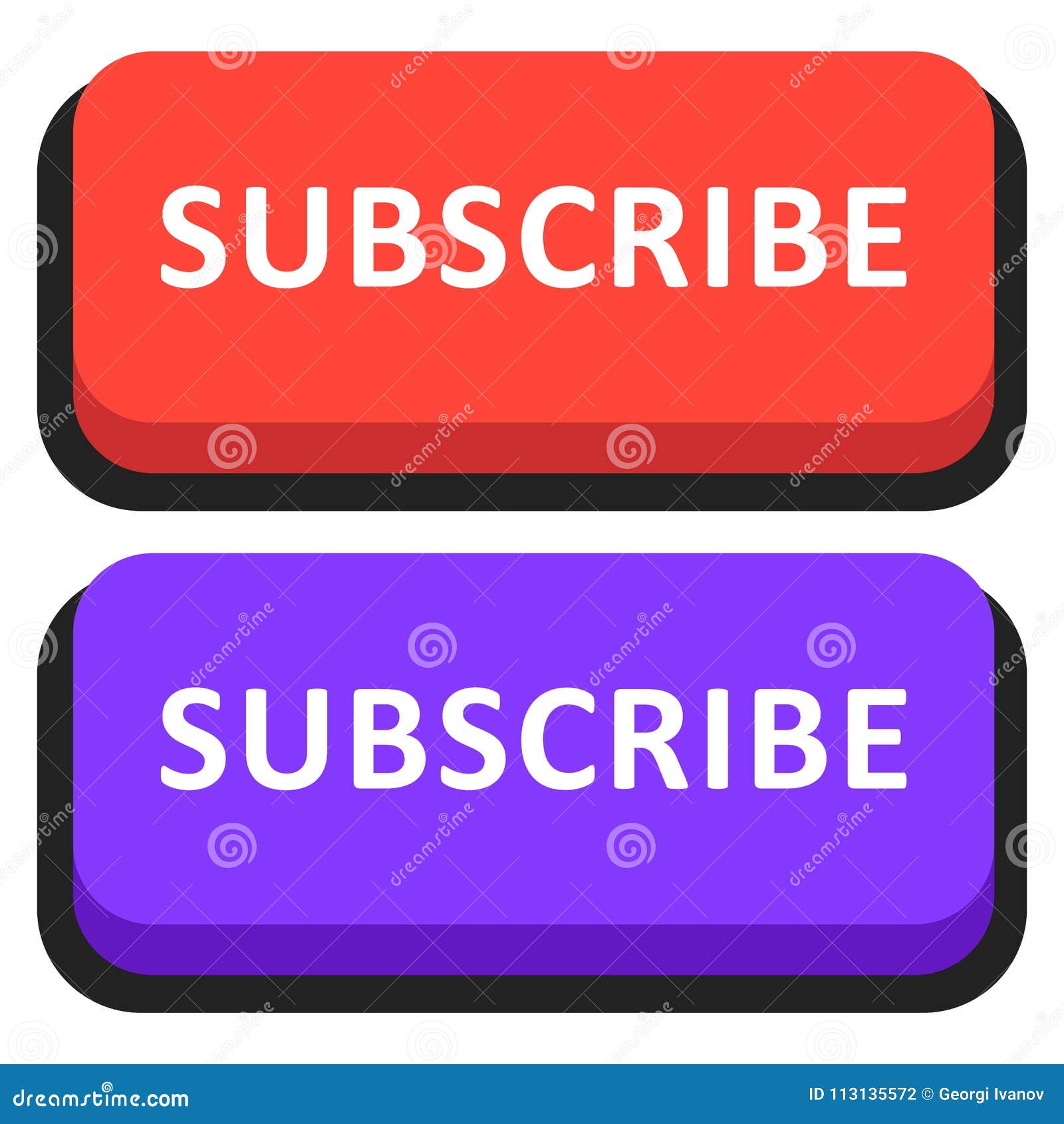 Flat Subscribe Button With Ring Bell Isolated On White Background ...
