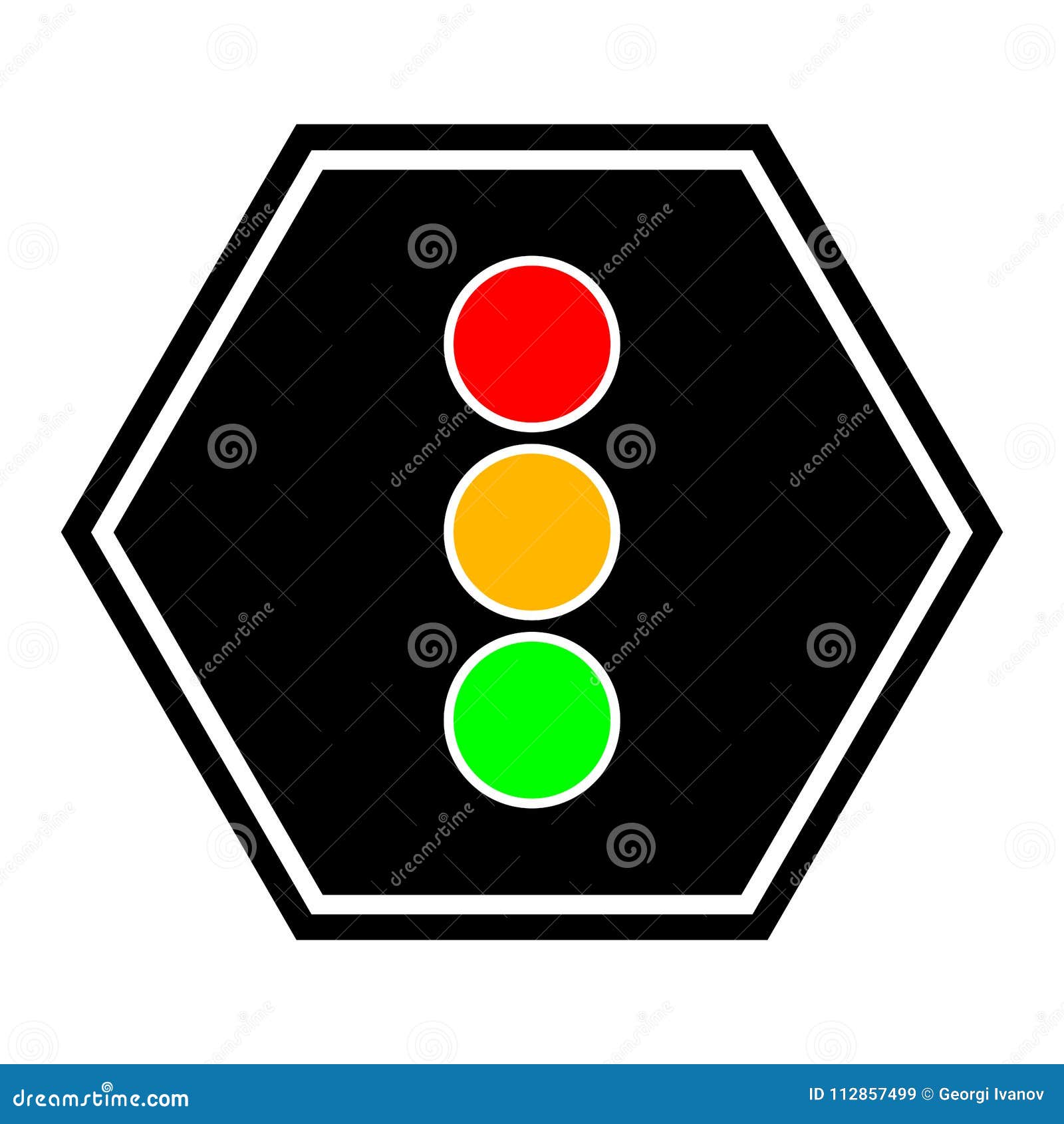 Simple, Flat Traffic Light Stop Sign. Isolated on White Stock Vector ...