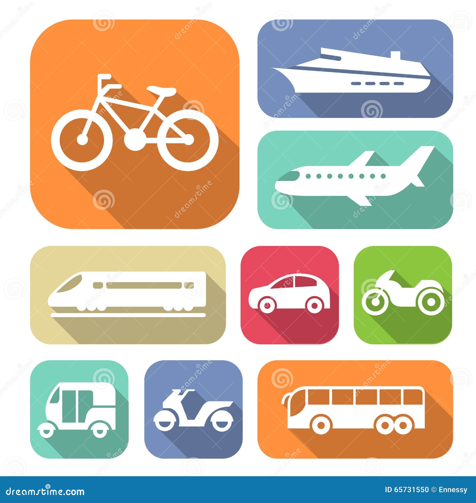 Simple Flat Transport Icons Stock Vector - Illustration of sailing ...