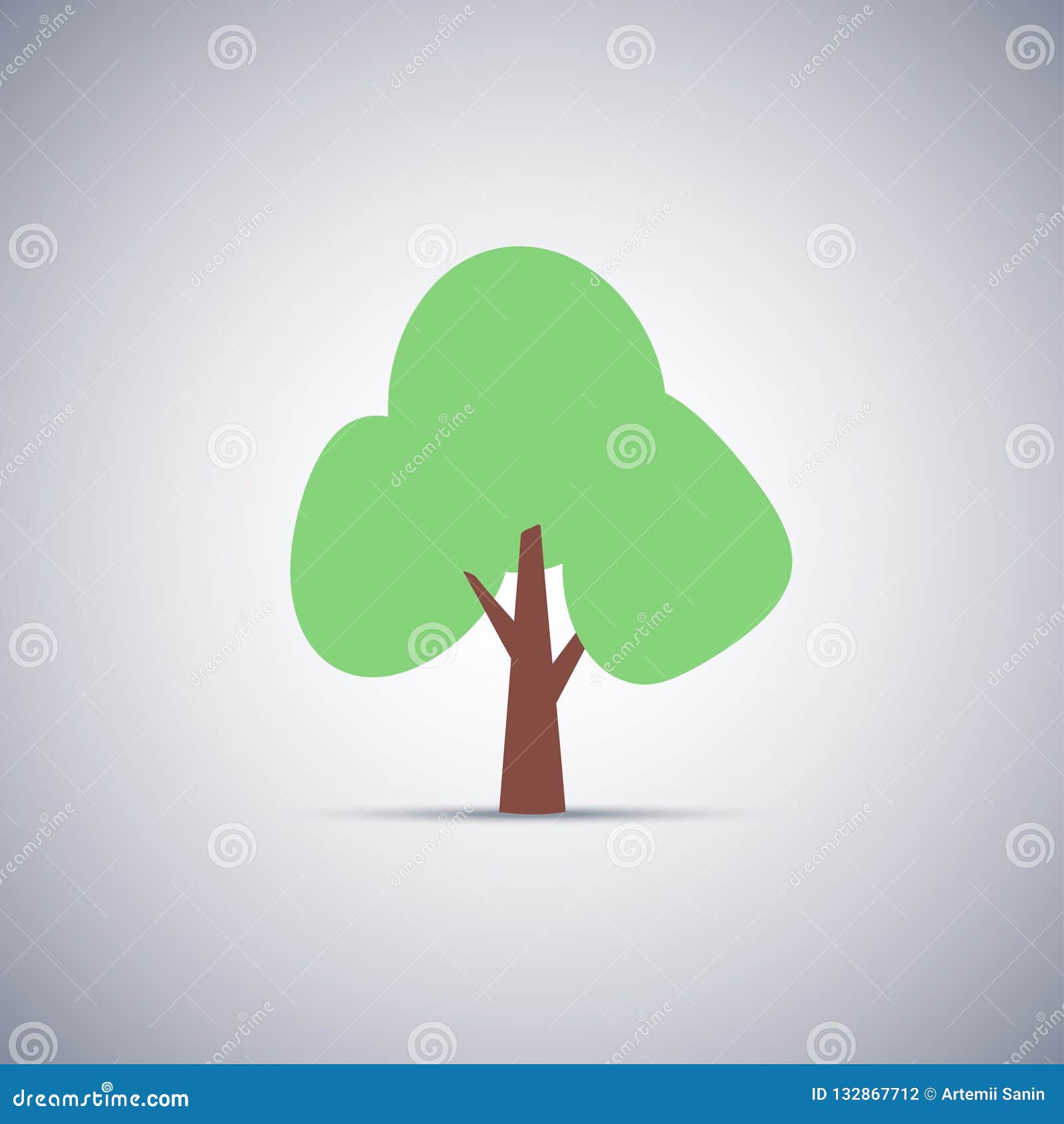 Simple Flat Tree Icon with Shadow Eps10 Stock Vector - Illustration of ...