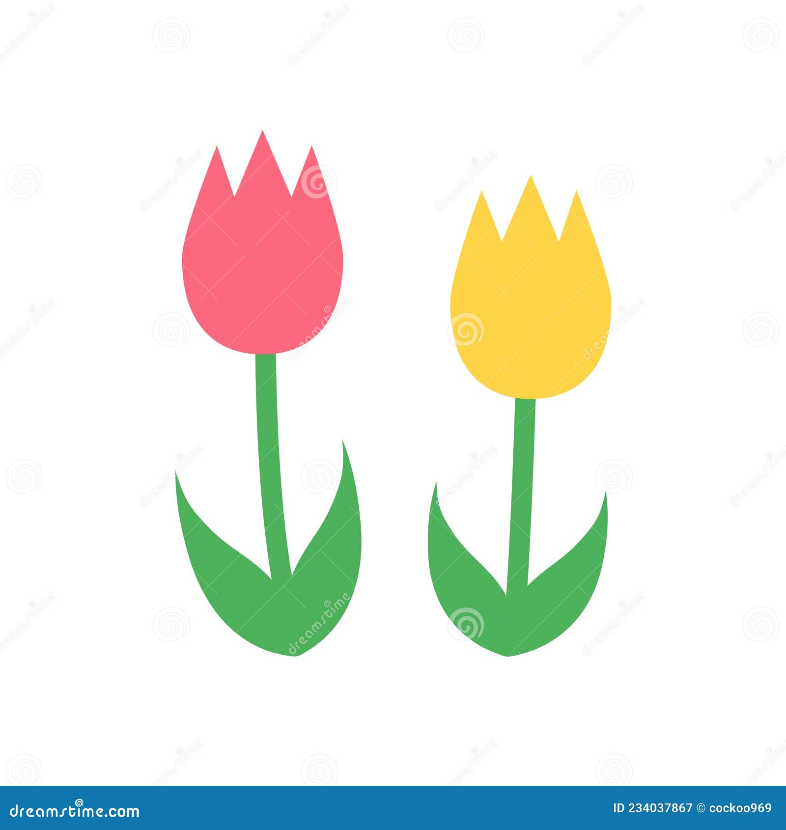 Simple and Flat Tulip Illustration Stock Vector - Illustration of flat ...
