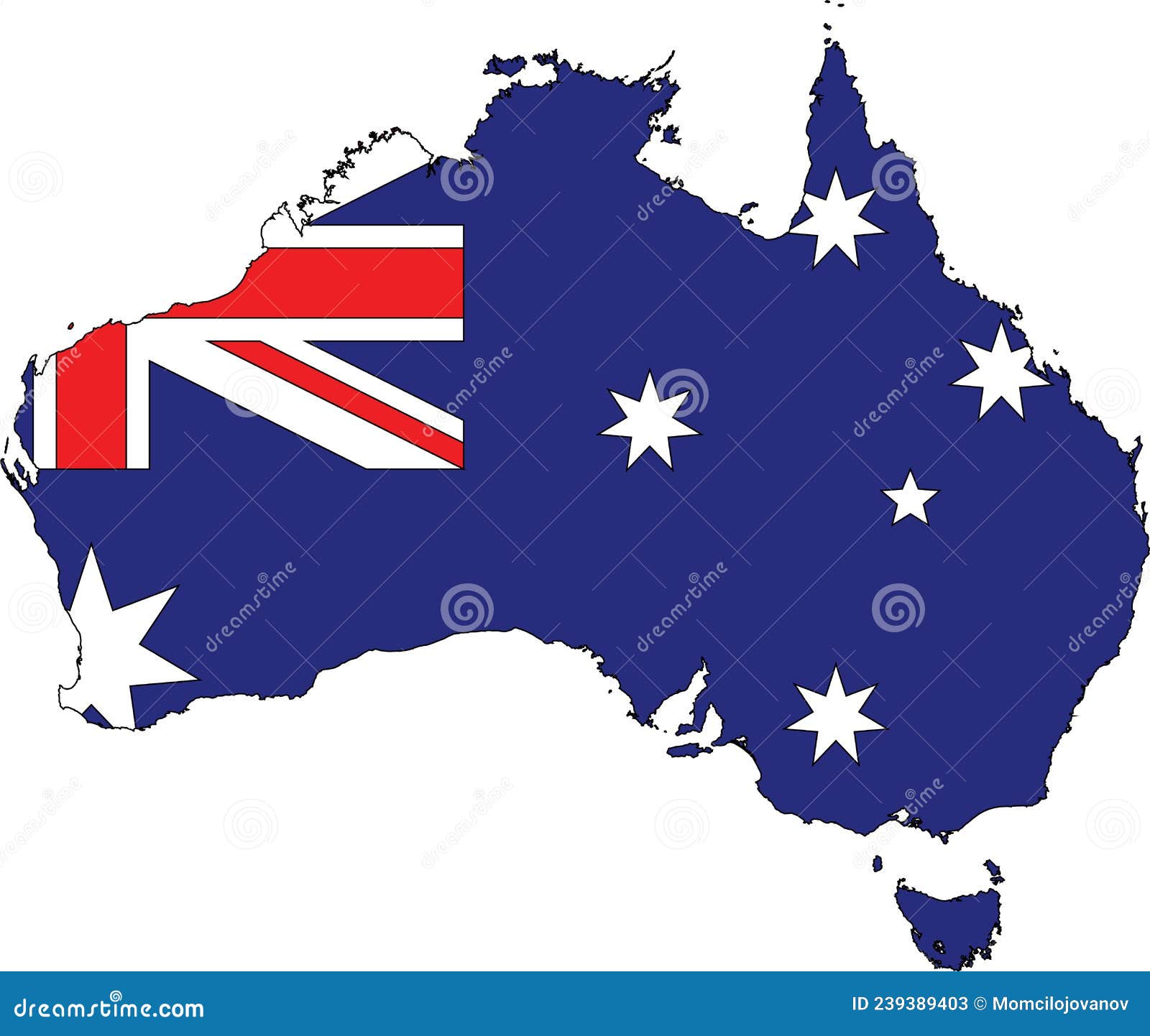 Flag map of AUSTRALIA stock vector. Illustration of arms - 239389403