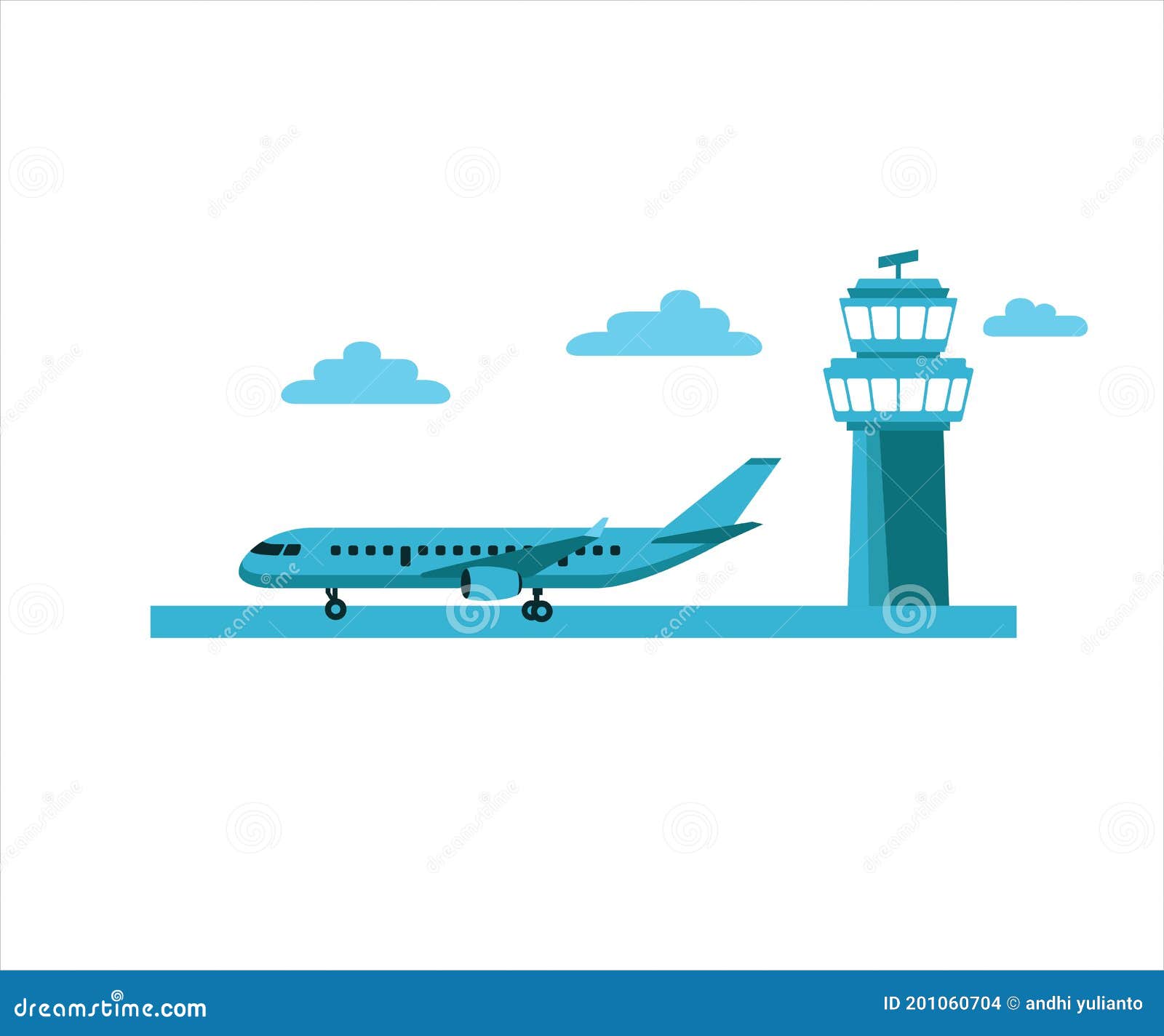 Simple Flat Vector Design of Airplane Parking in the Airport beside ...