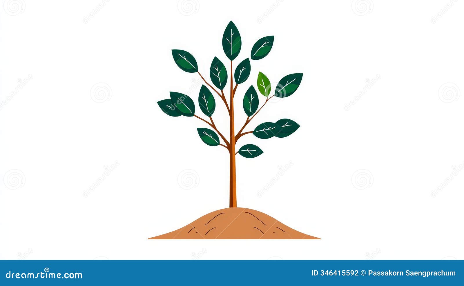 Simple Flat Vector Graphic of a Tree Sapling Stock Illustration ...