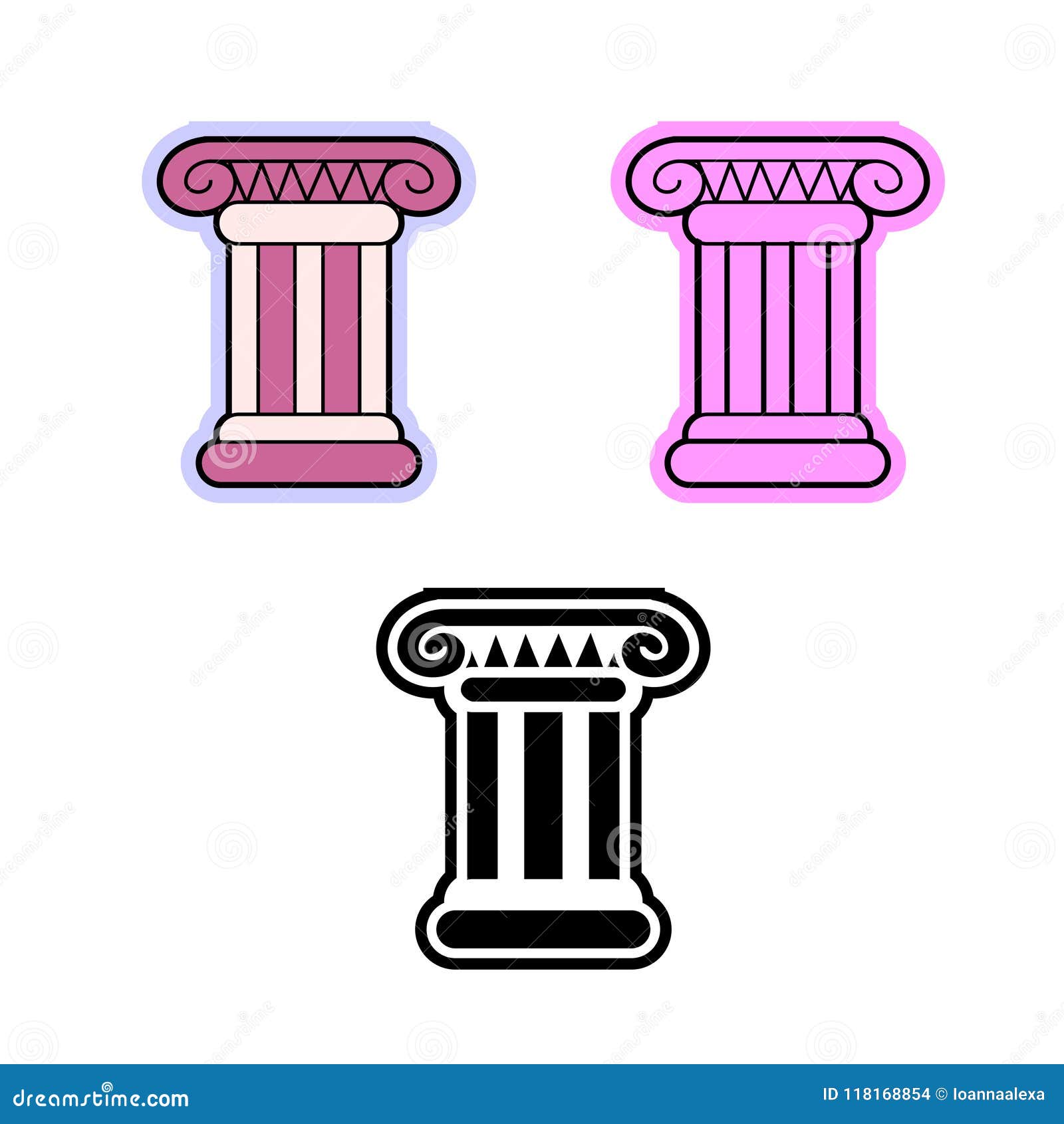 Roman Ionic Order, Column Originated In The Mid-6th Century, Vintage ...