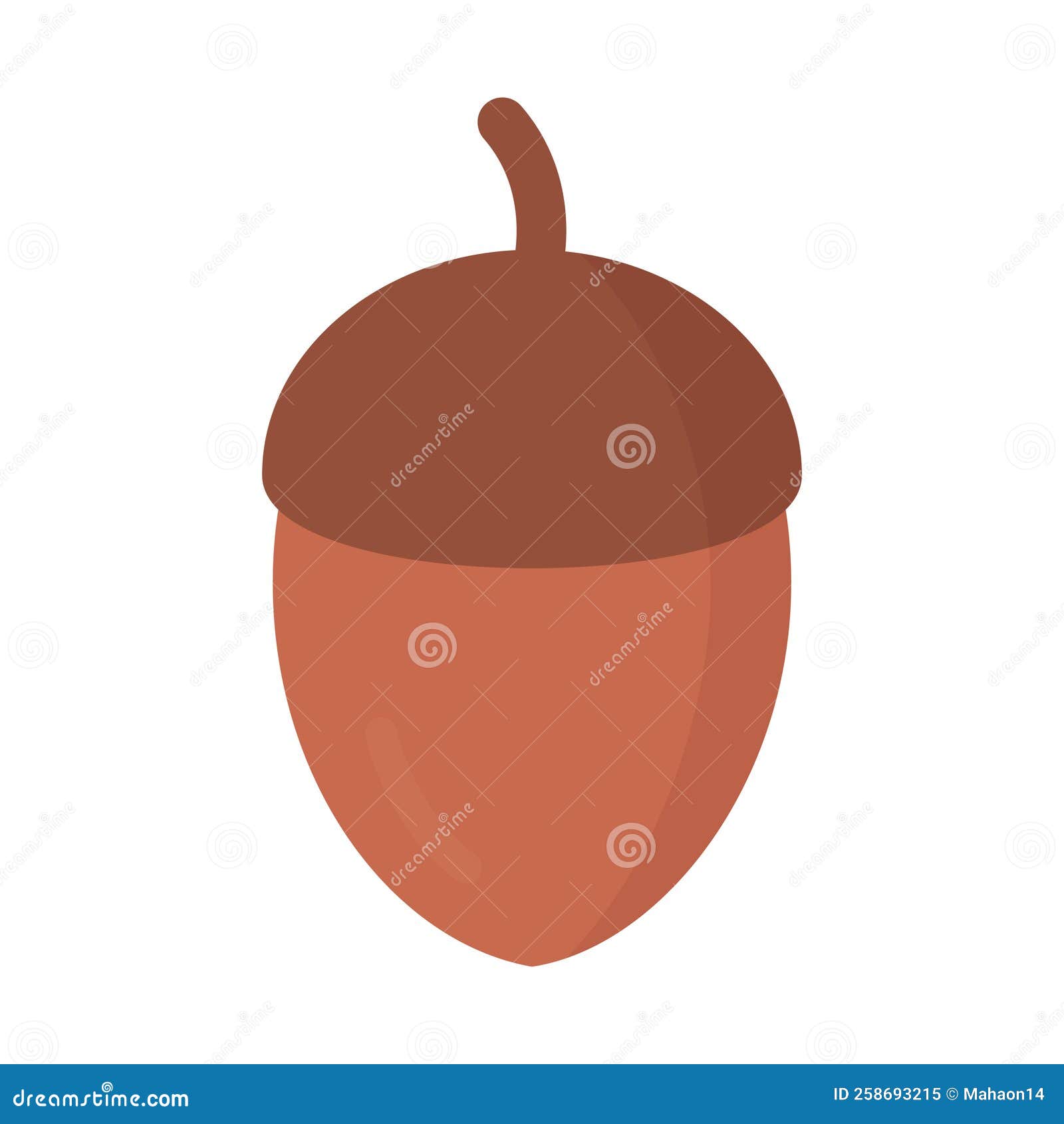 Simple Flat Vector Illustration of Acorn Stock Vector - Illustration of ...