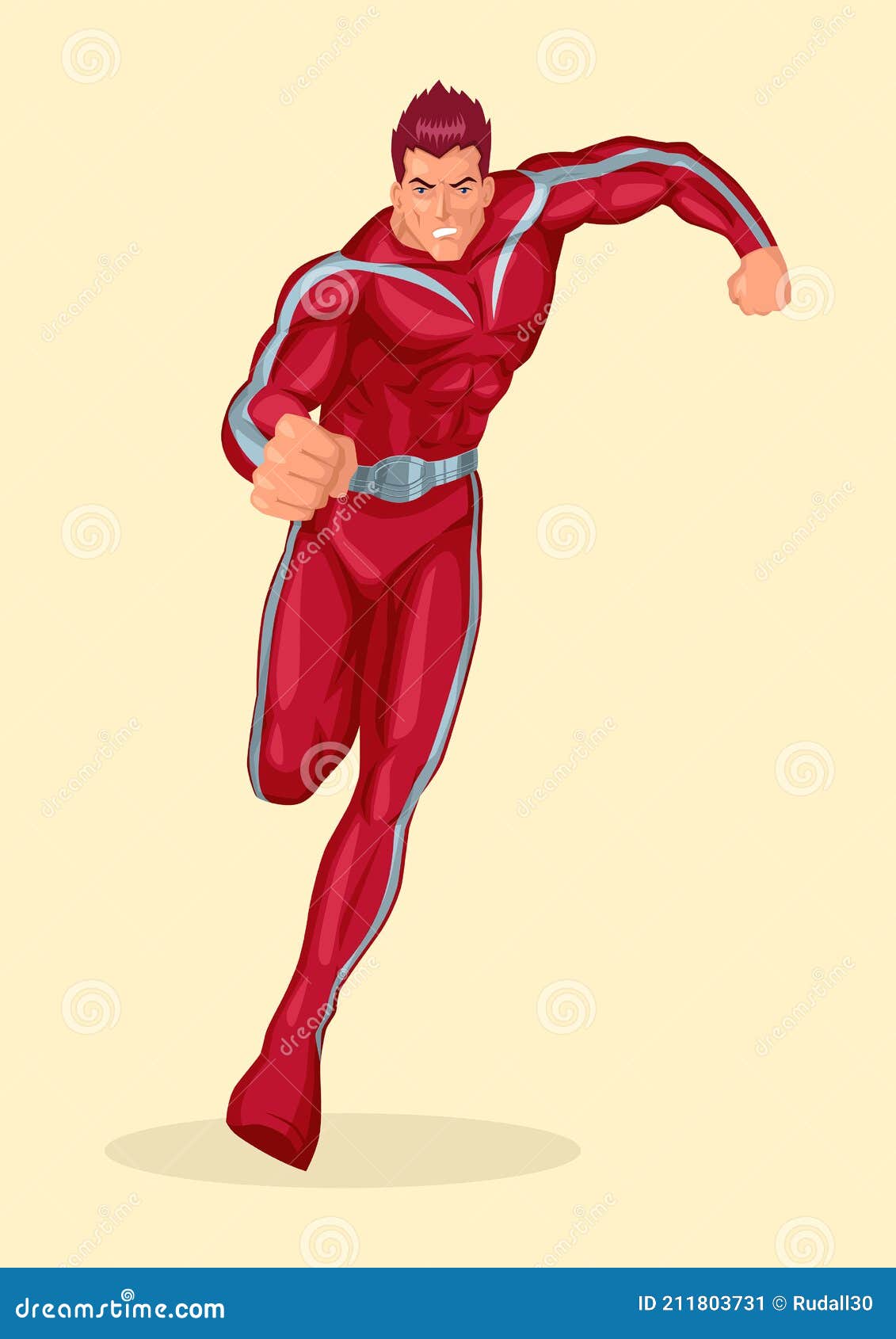Superhero in running pose stock vector. Illustration of simple - 211803731