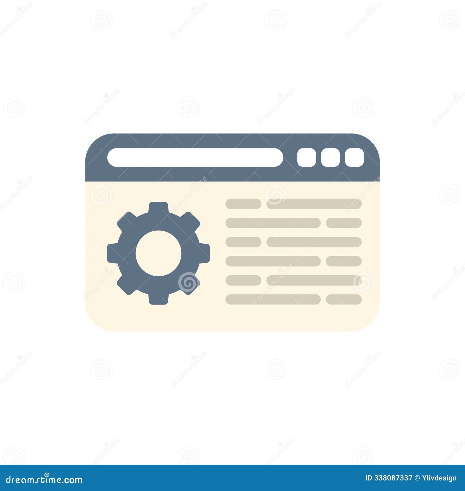 Cogwheel Icon With API Sign. Web Application Vector Pictogram On Black ...