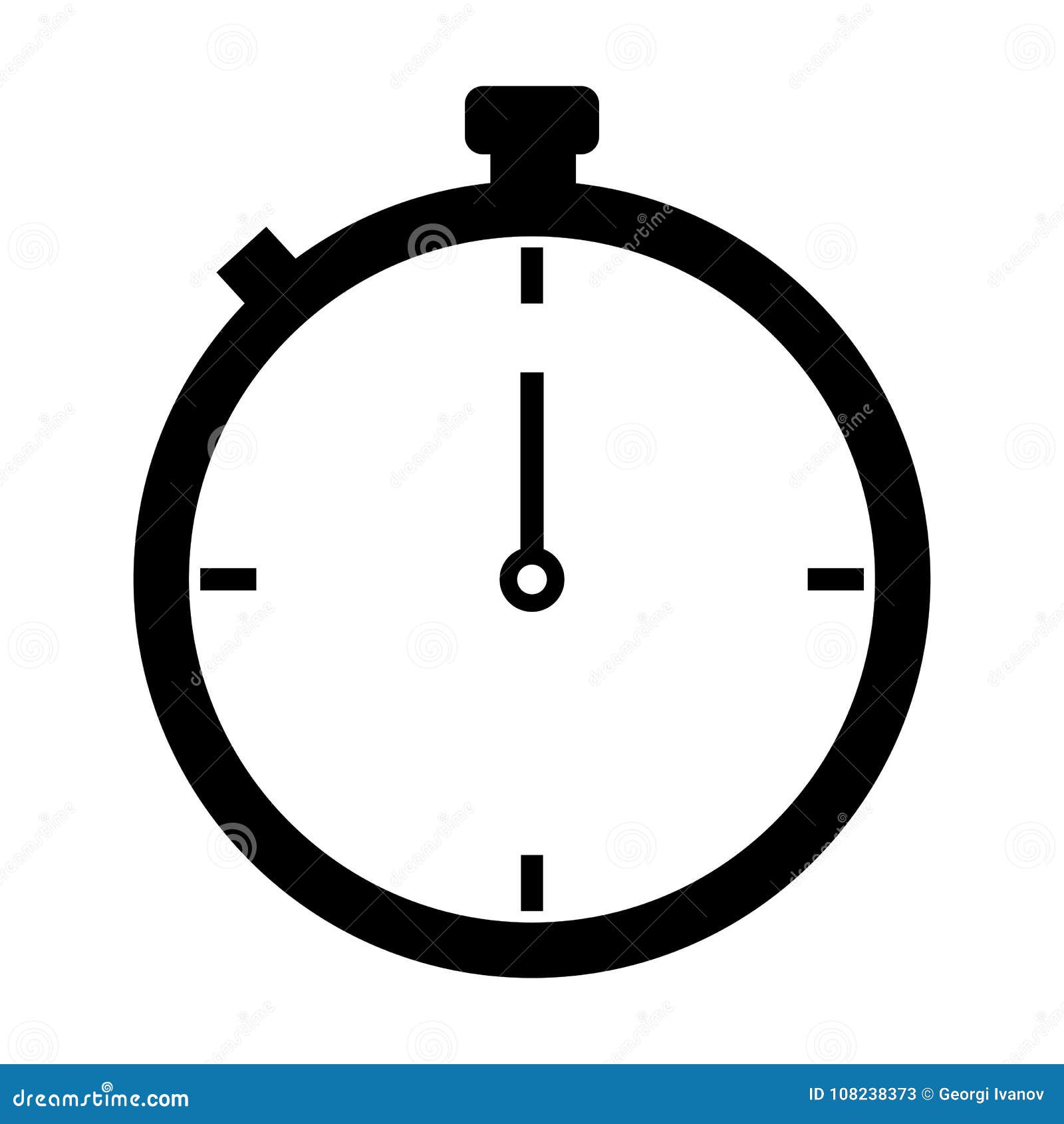 Simple flat stopwatch stock vector. Illustration of urgent - 108238373