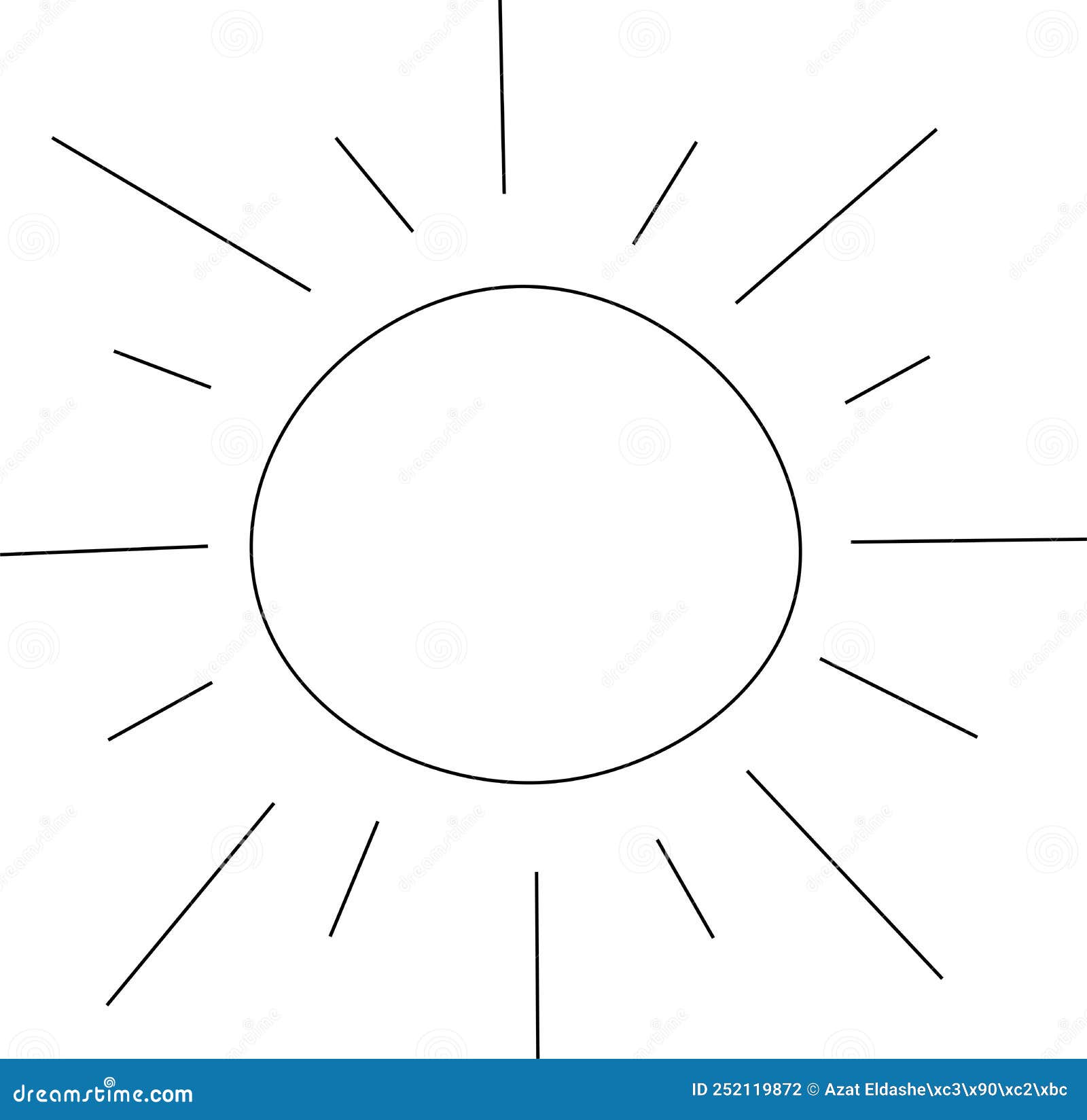 Simple Flat Vector Sun Icon Stock Vector - Illustration of rounded ...