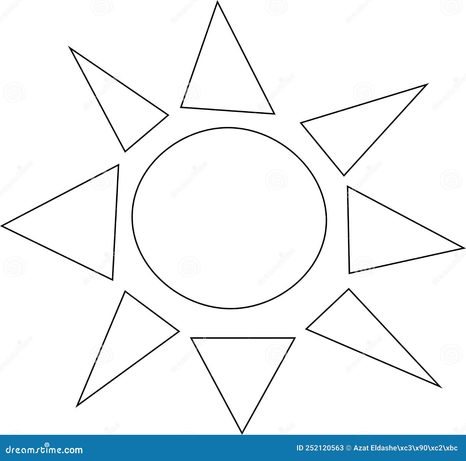 Simple Flat Vector Sun Icon Stock Vector - Illustration of rounded ...