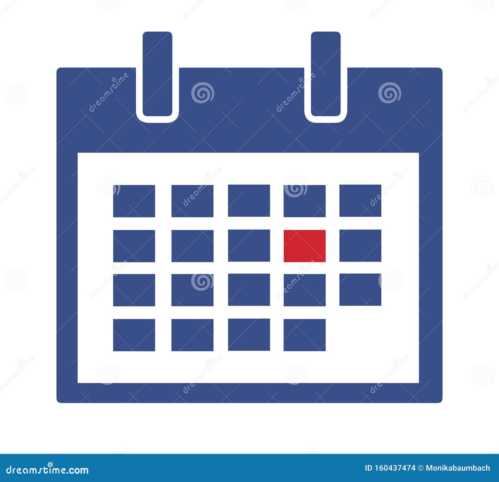 Vector Web Icon of a Calendar Sheet with Important Date Marked in Red ...