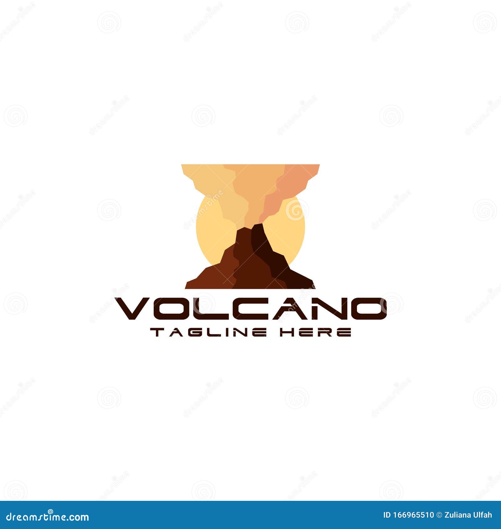 Simple Flat Volcano Logo Design Vector Stock Image Stock Illustration ...