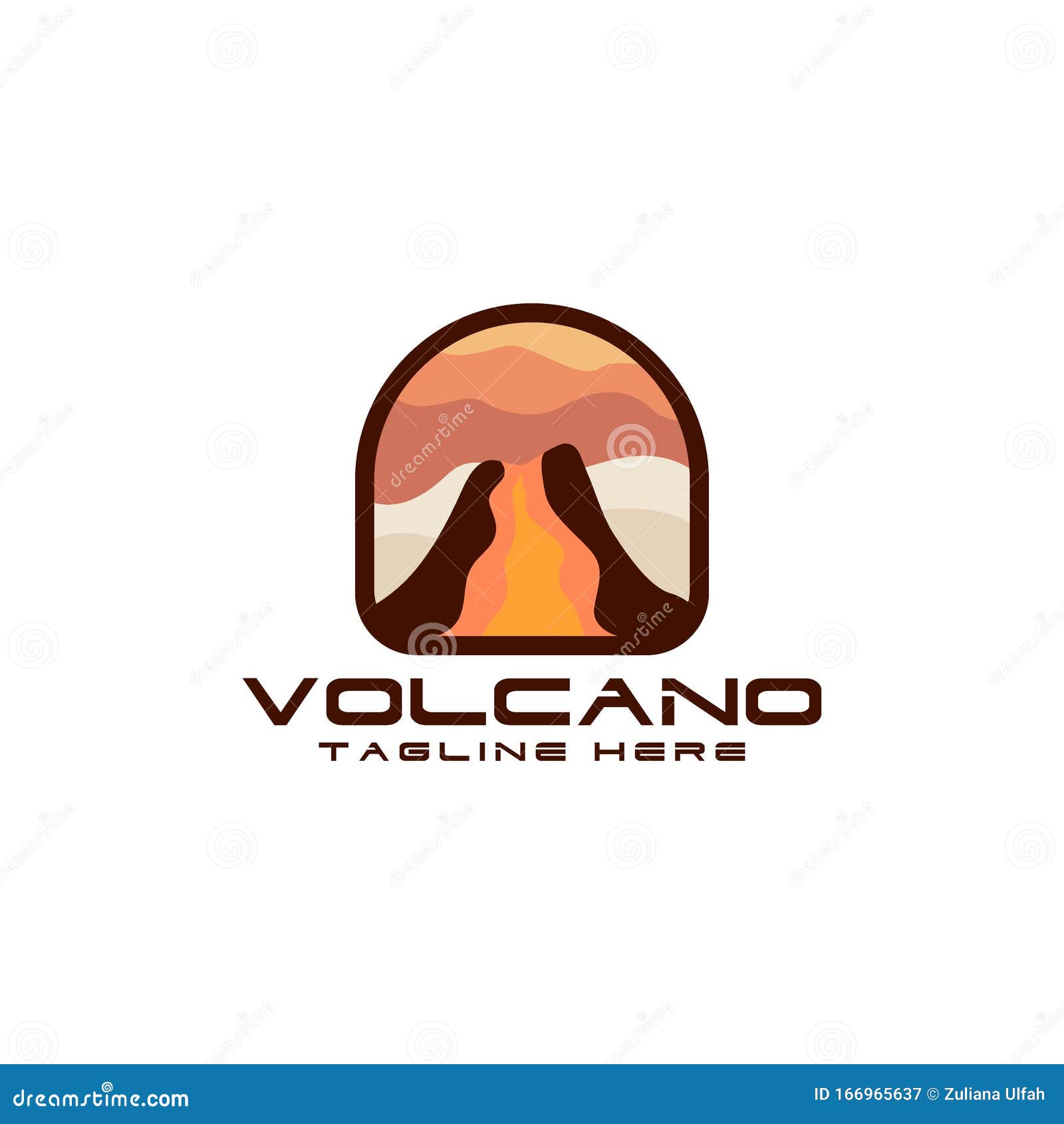 Simple Flat Volcano Logo Design Vector Stock Image Stock Illustration ...