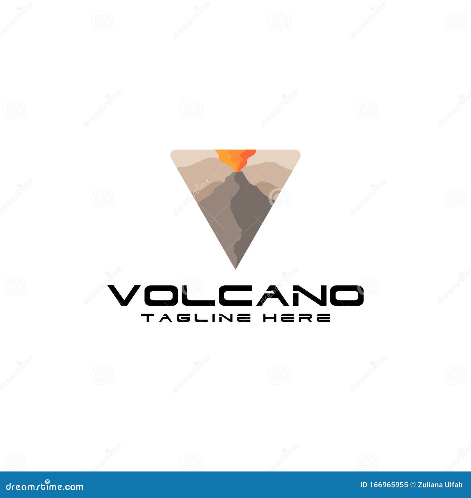 Simple Flat Volcano Logo Design Vector Stock Image Stock Illustration ...