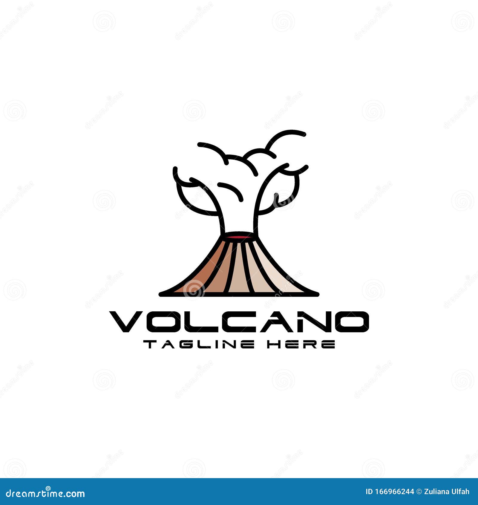 Simple Flat Volcano Logo Design Vector Stock Image Stock Illustration ...