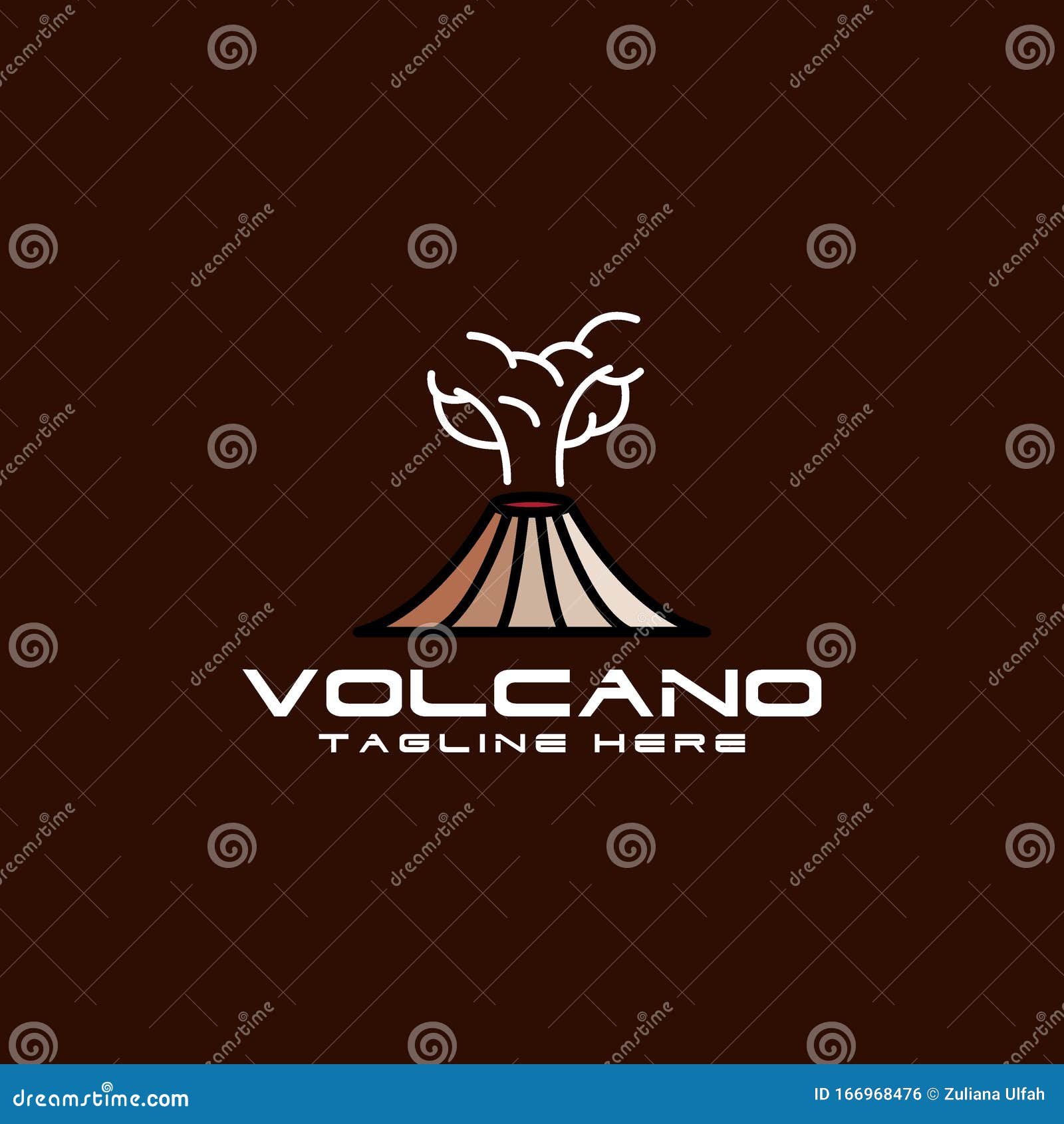 Simple Flat Volcano Logo Design Vector Stock Image Stock Vector ...