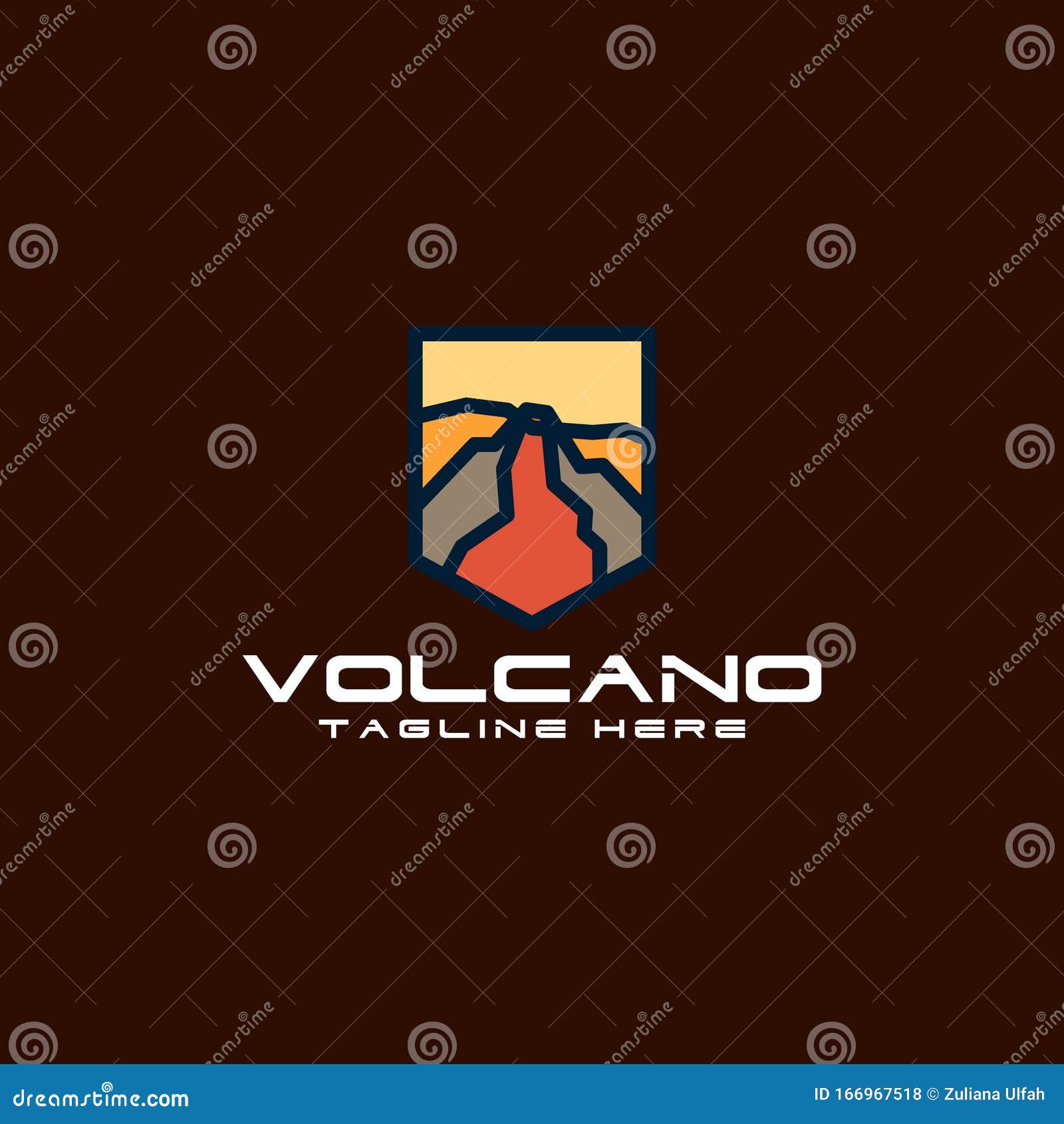 Simple Flat Volcano Logo Design Vector Stock Image Stock Illustration ...