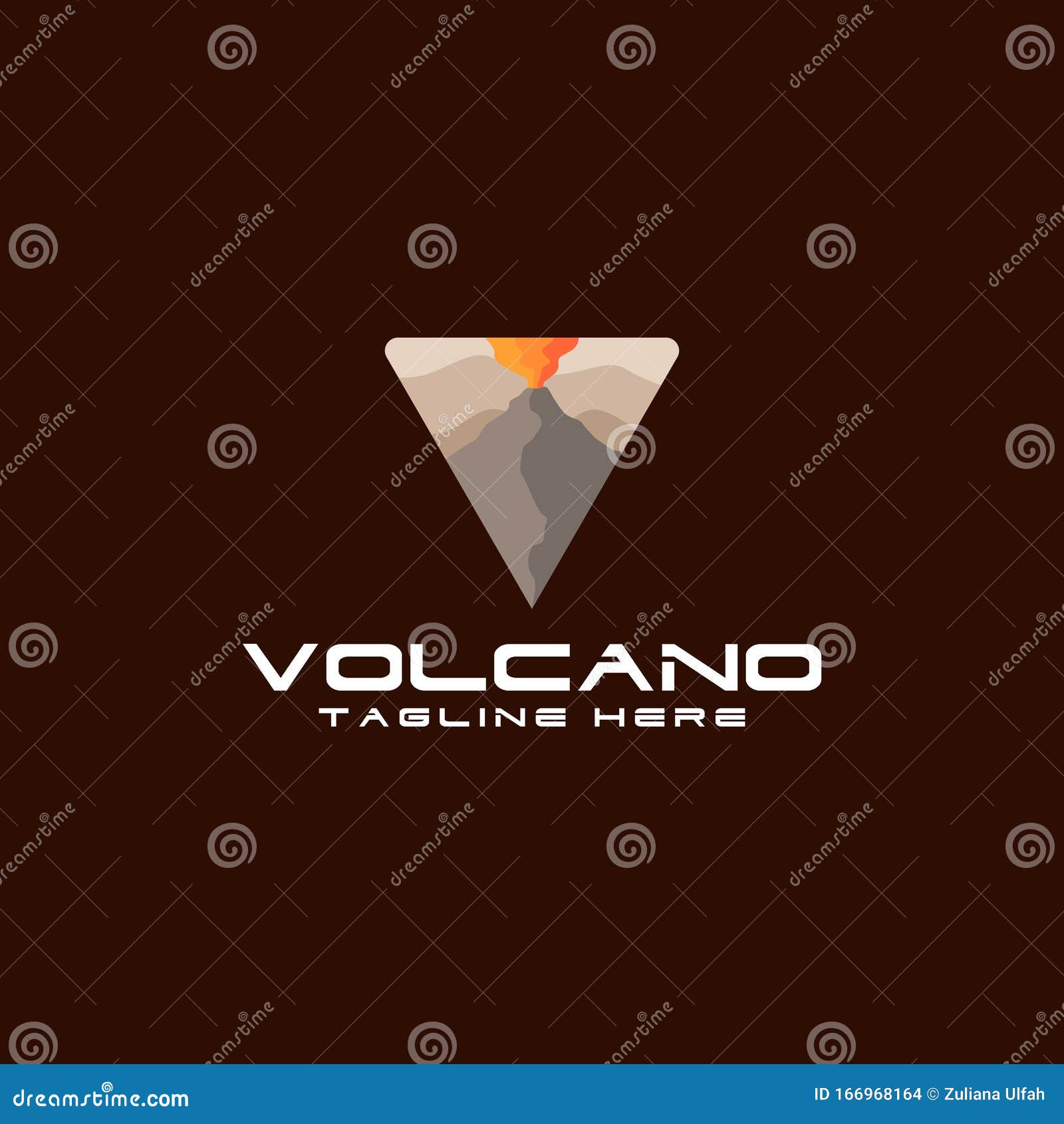 Simple Flat Volcano Logo Design Vector Stock Image Stock Vector ...