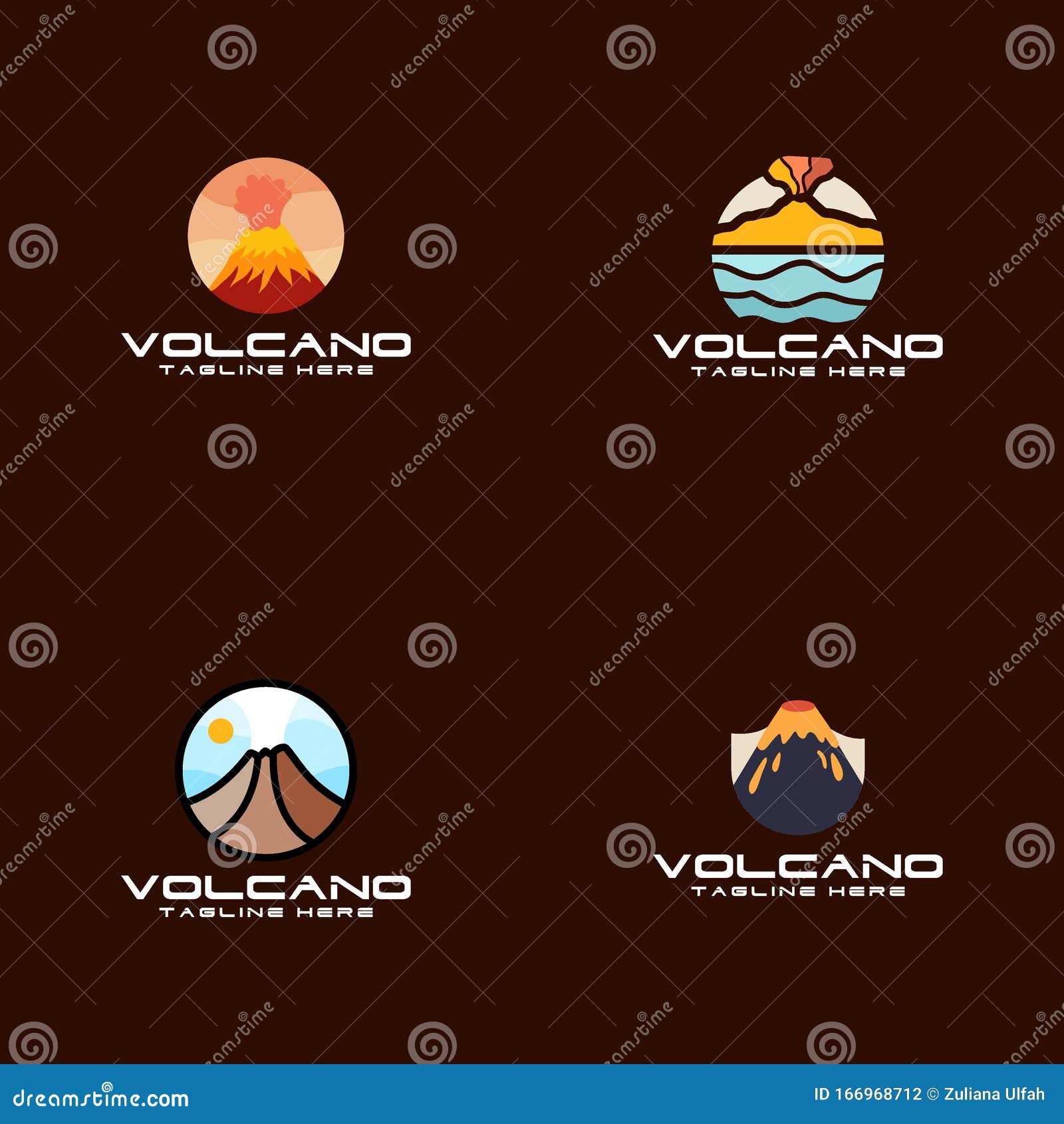 Simple Flat Volcano Logo Design Vector Stock Image Stock Vector ...
