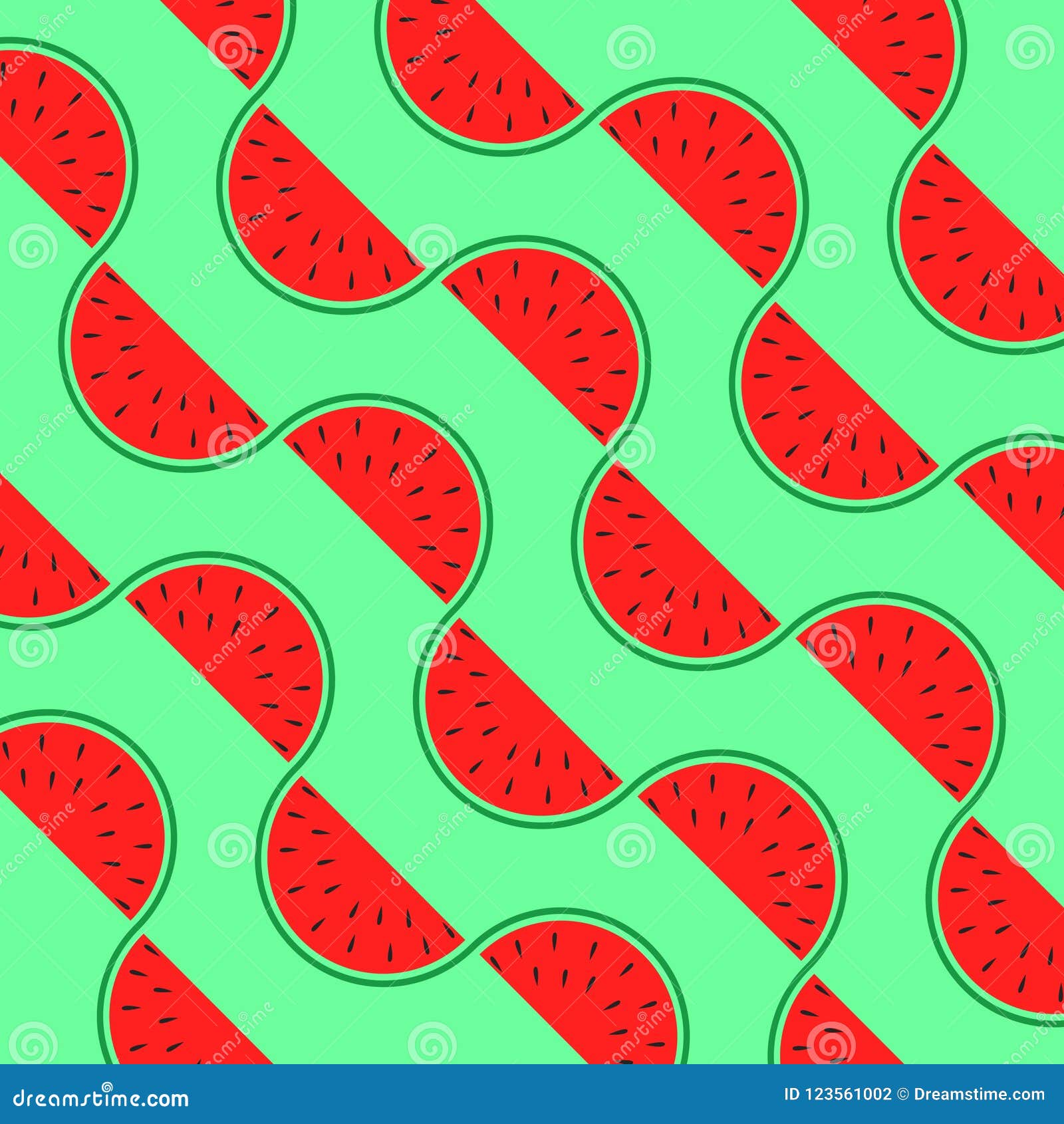 Simple Flat Watermelon Pattern Stock Vector - Illustration of fruit ...