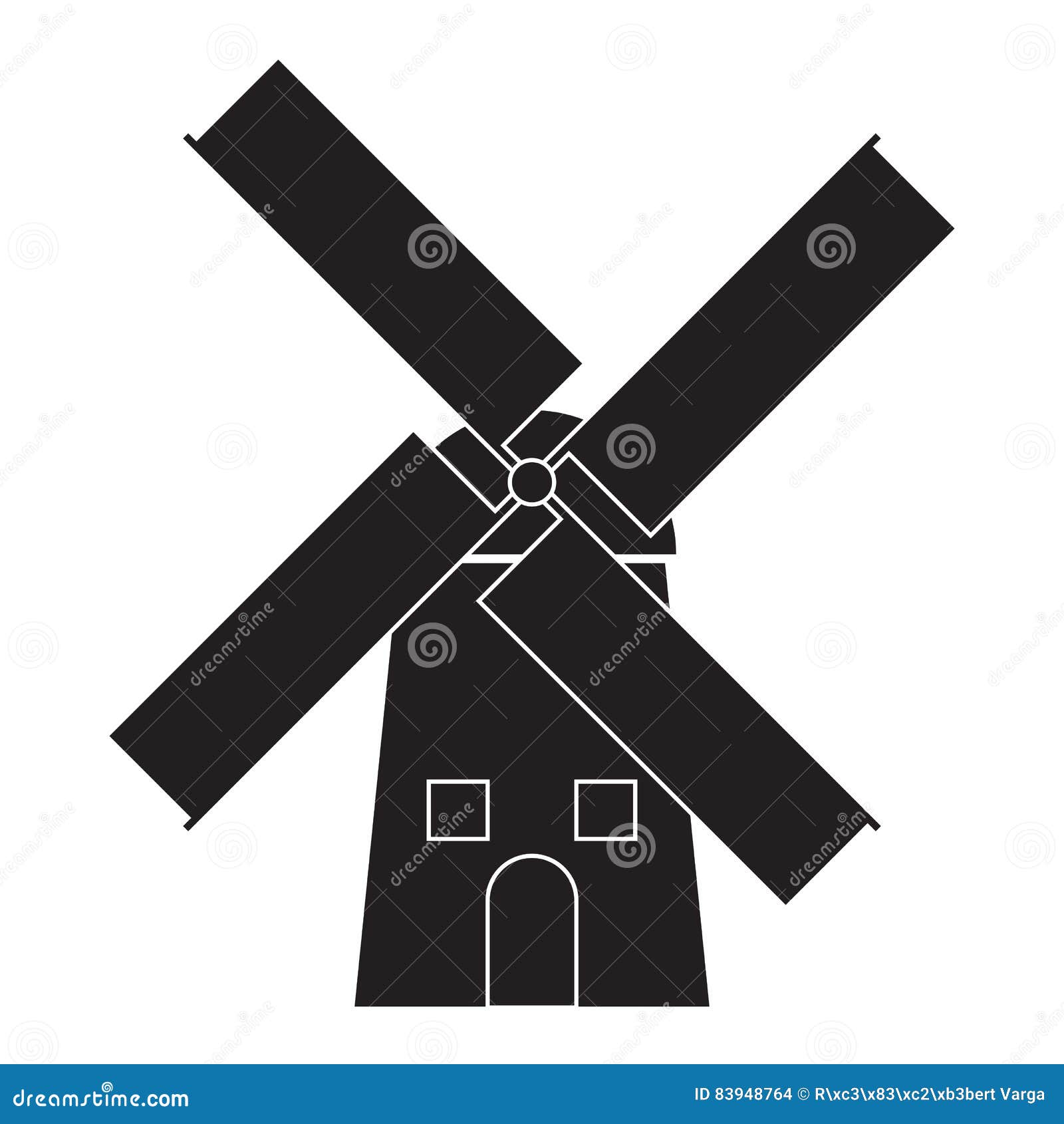 Windmill Icon. Traditional Rustic Building. Countryside Symbol Cartoon ...