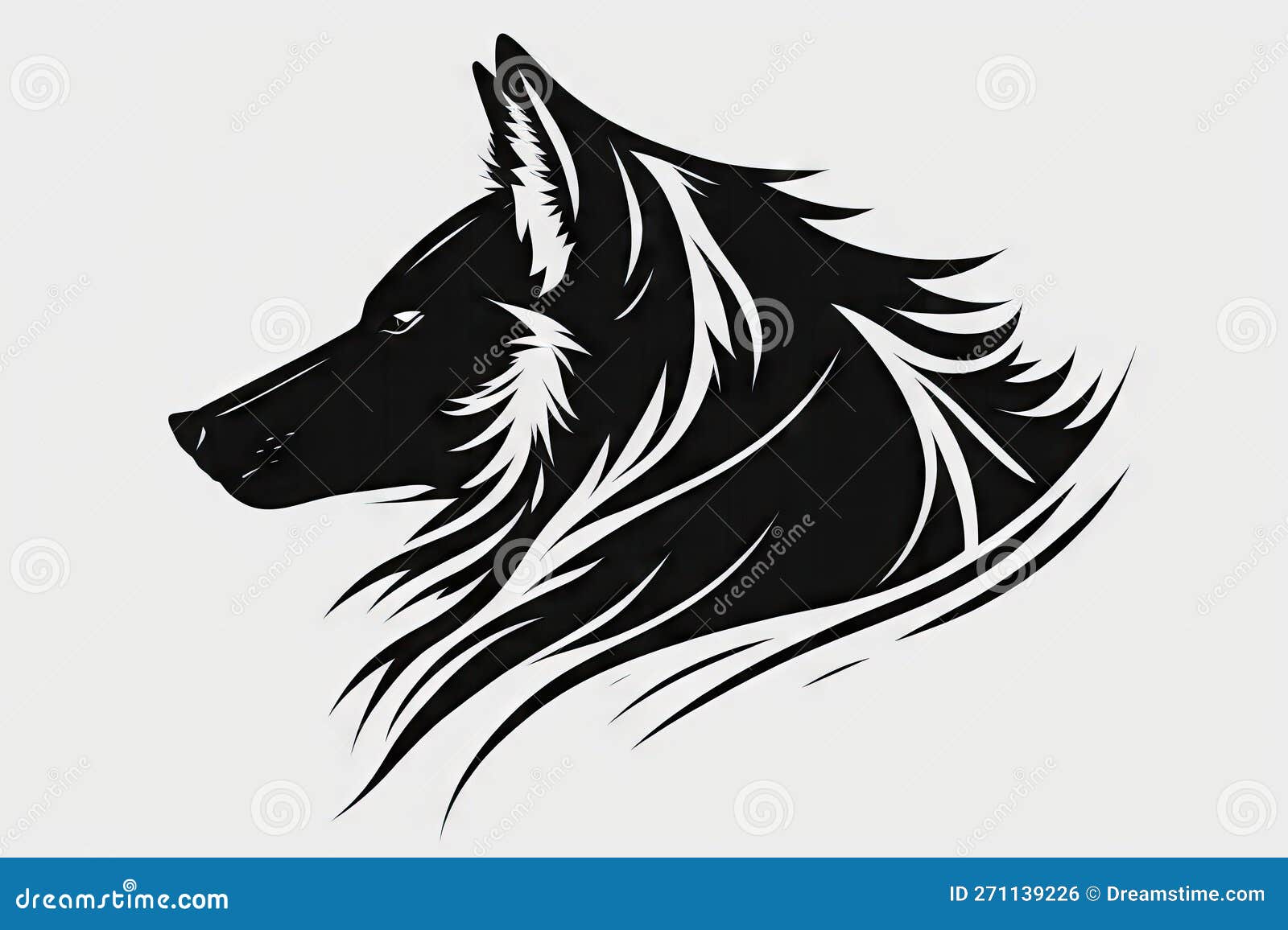 Simple Flat Wolf Logo in Minimal Style Stock Illustration ...