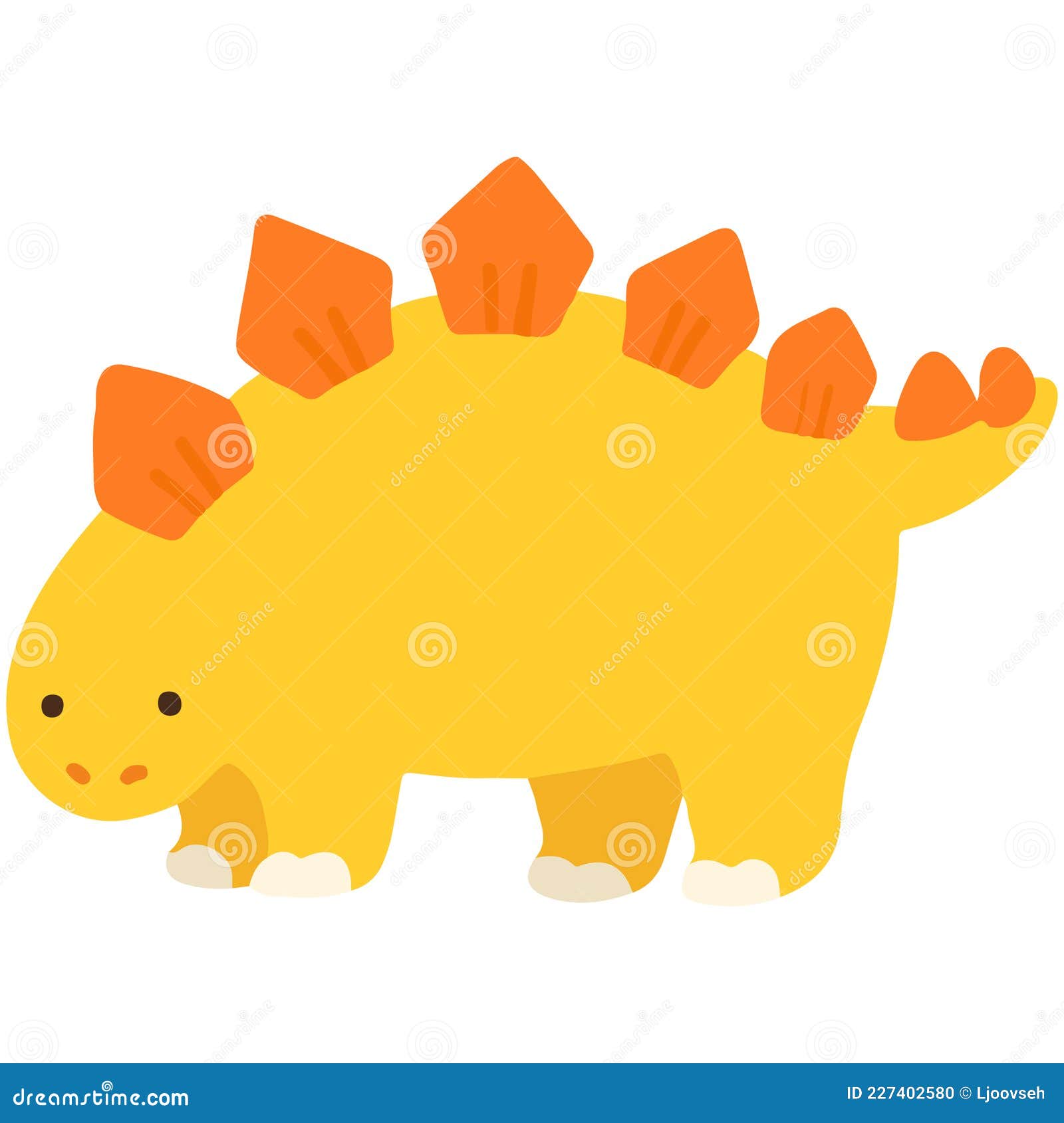 Simple and Flat Yellow Stegosaurus Stock Vector - Illustration of kids ...