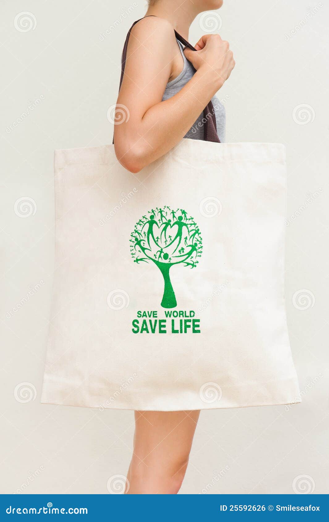 Simple flax eco bag stock photo. Image of plastic, reusable - 25592626