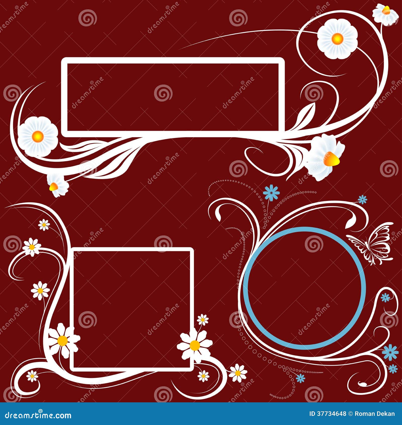 Simple Floral Banners stock vector. Illustration of clipart - 37734648