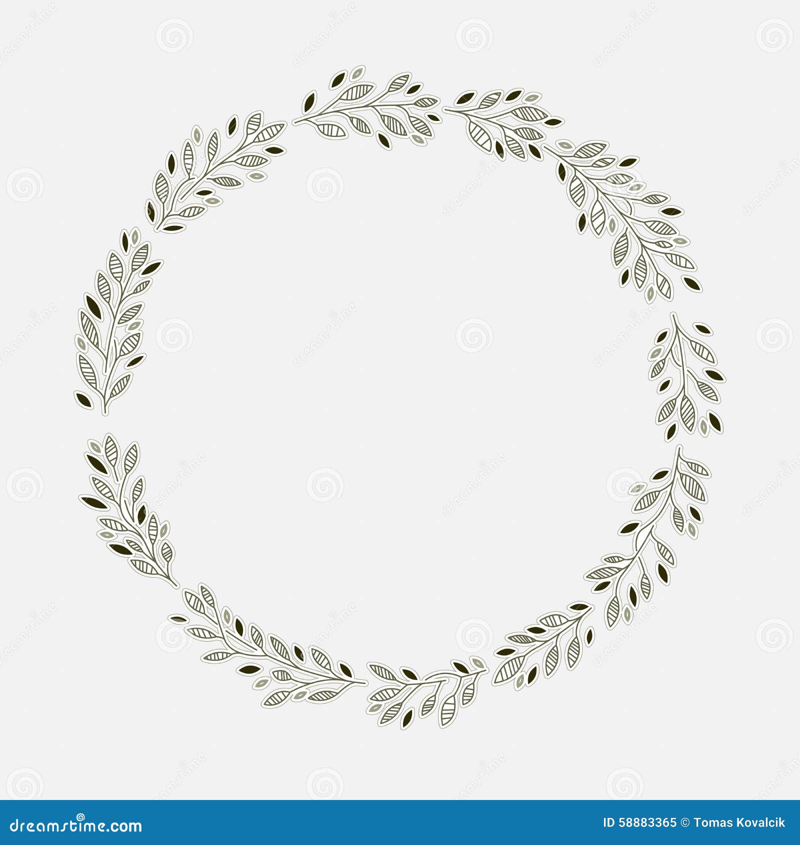 Simple floral frame stock vector. Illustration of isolated - 58883365