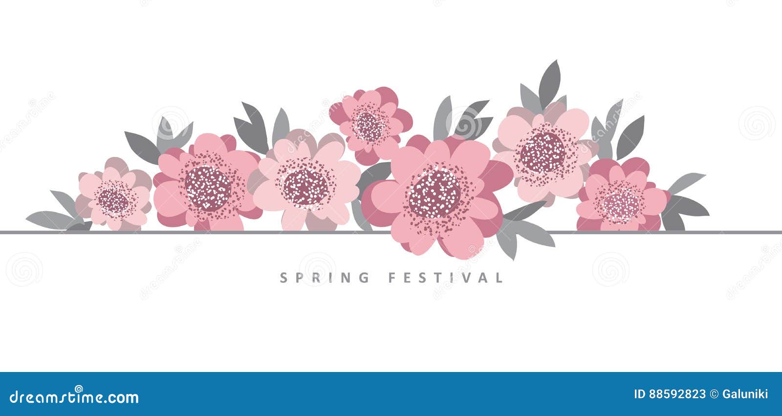 Simple Floral Landscape Composition Stock Vector - Illustration of ...