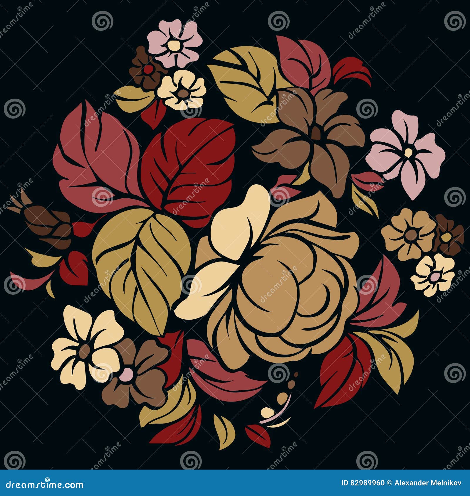 Simple Floral Pattern.Vector Stock Vector - Illustration of drawing ...