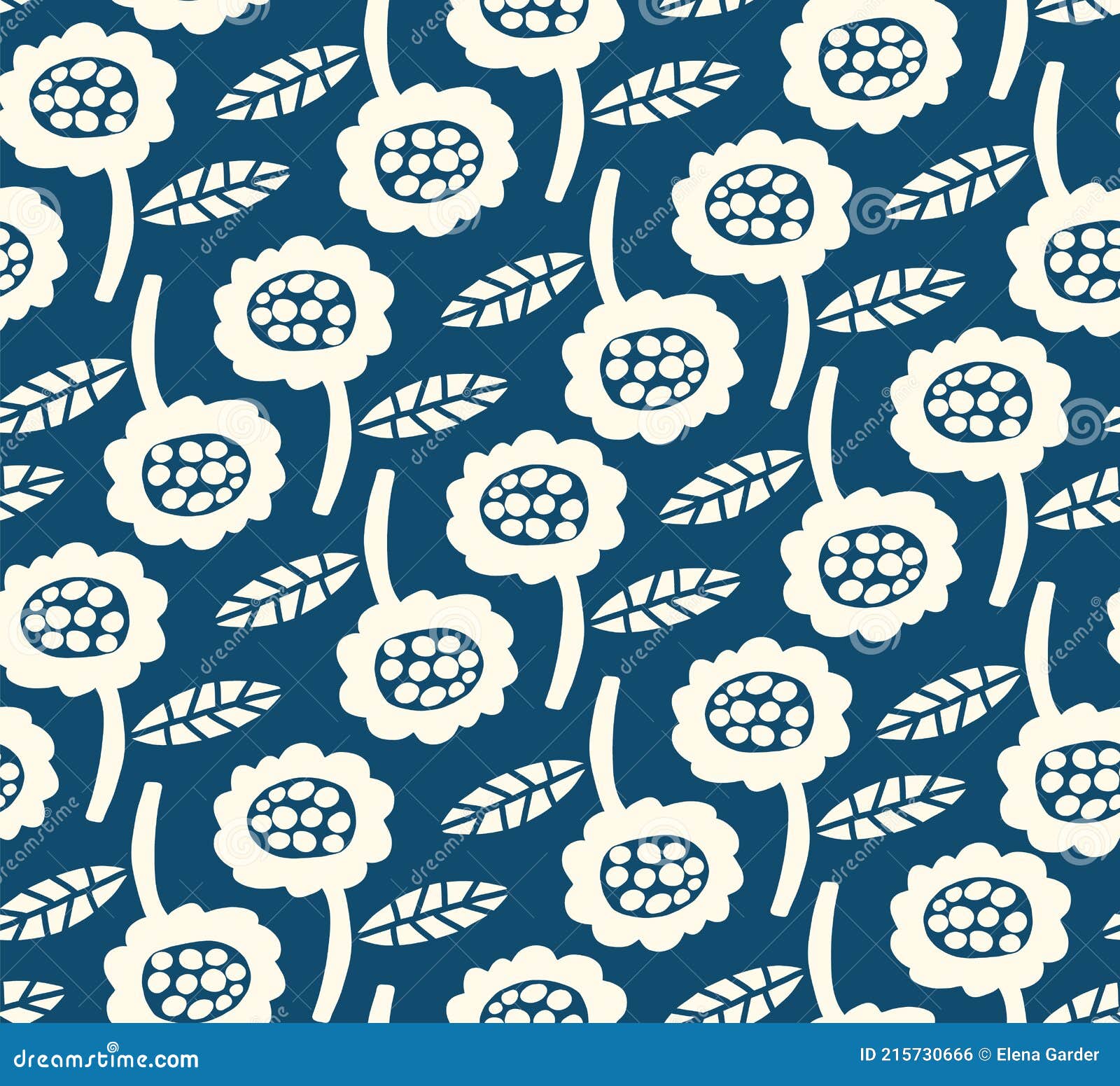 Simple Floral Seamless Pattern for Fabric. Flower Repeat Abstract ...