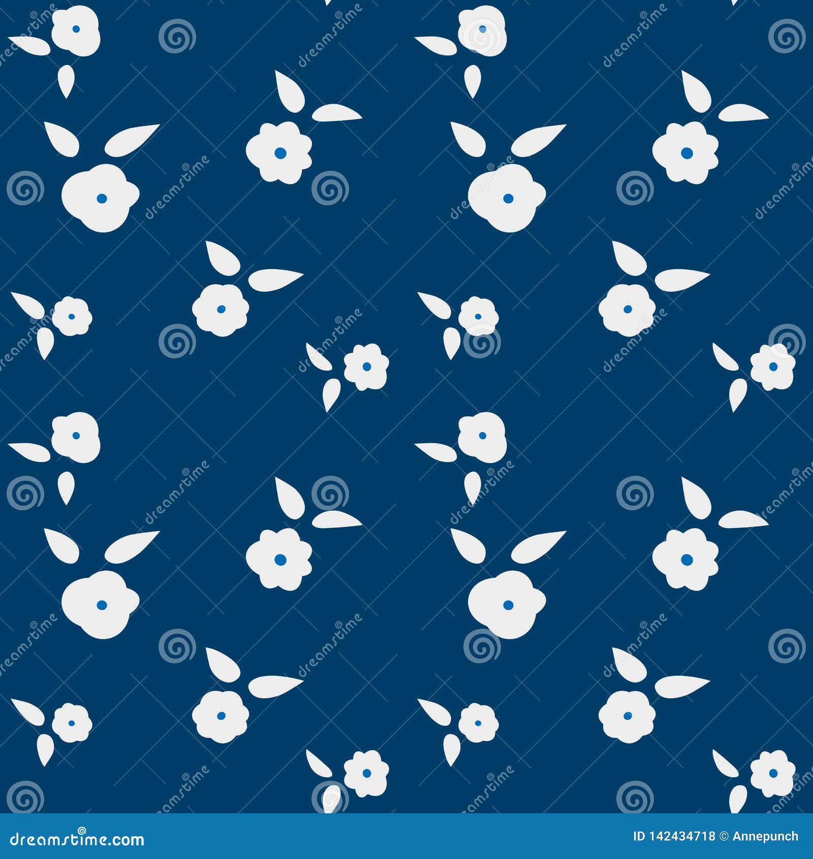 Simple Floral Seamless Pattern. Repetitive Print with Flowers Stock ...