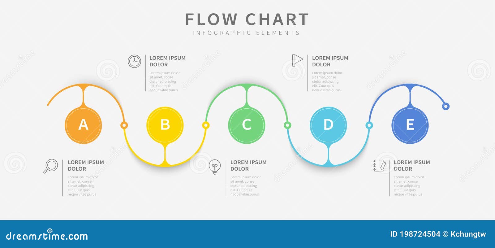 Simple Flow Chart Infographic Stock Vector - Illustration of planning ...