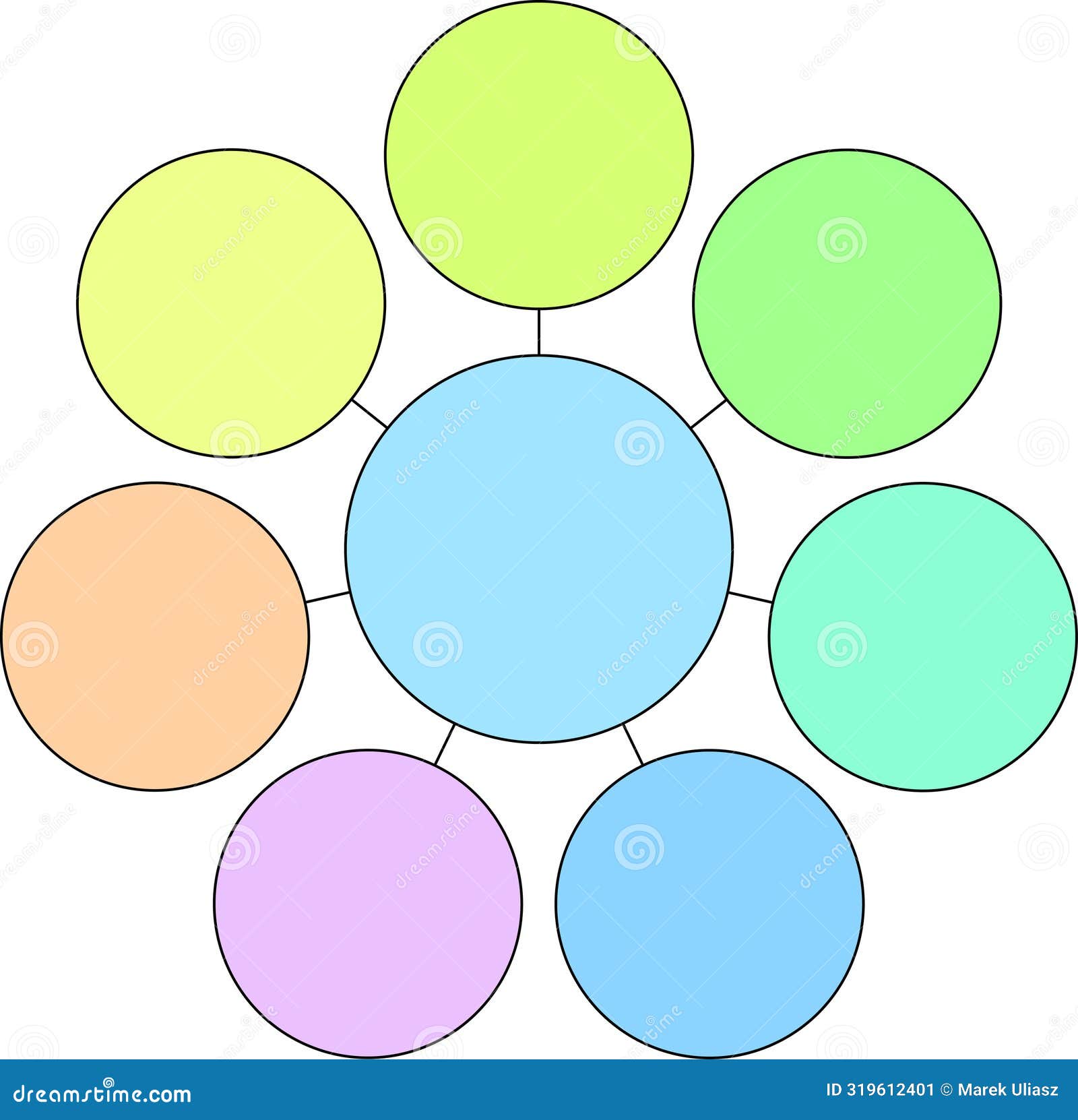 Simple Flowchart, Bubble Diagram or Mind Map Infographics Template ...