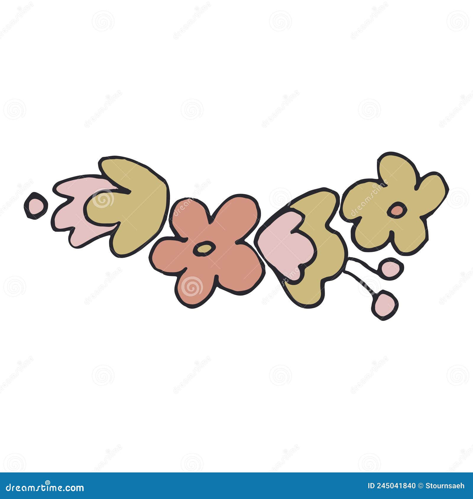 Simple Flower Design Element Isolated. Stock Vector - Illustration of ...