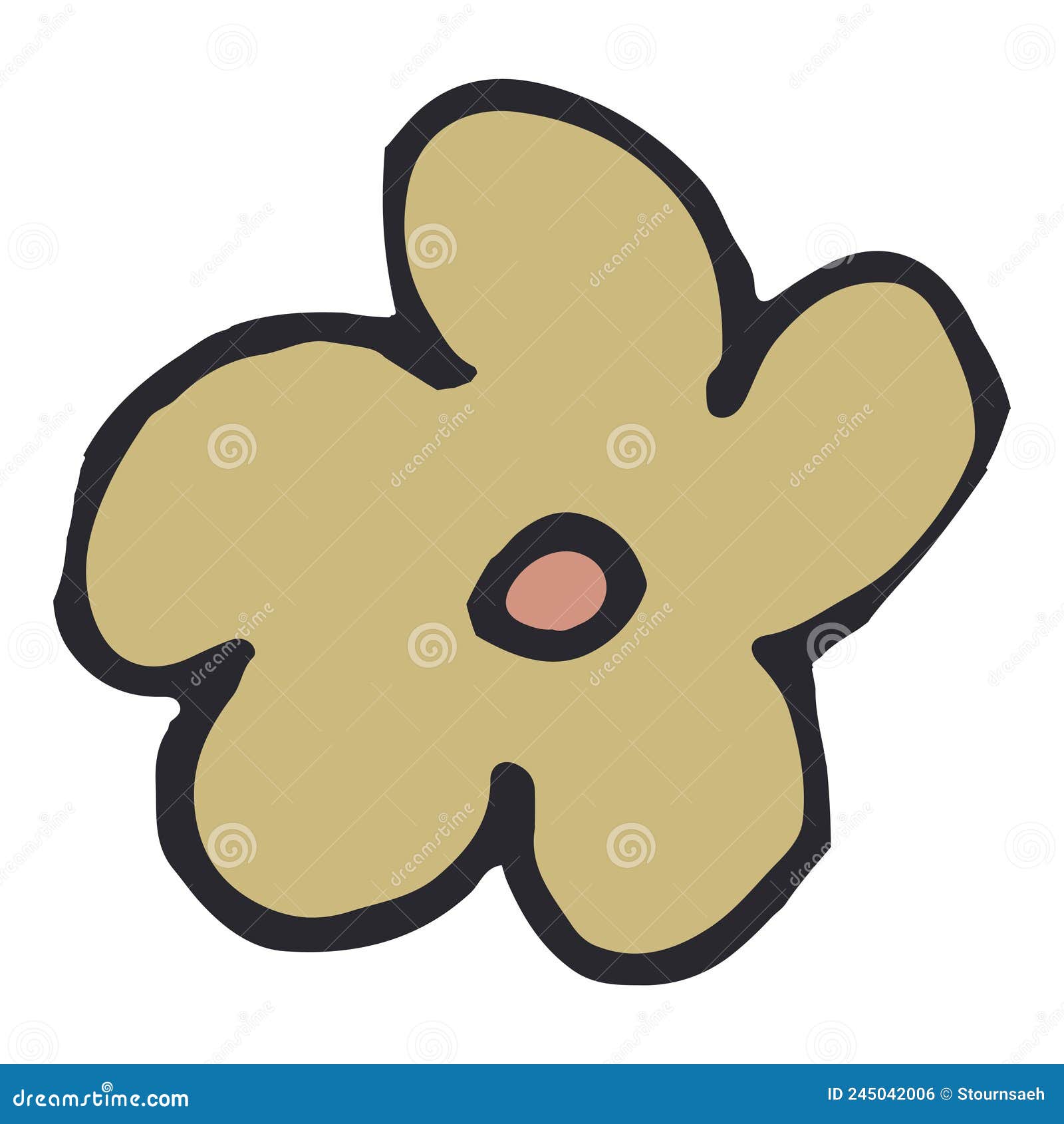 Simple Flower Design Element Isolated. Stock Vector - Illustration of ...
