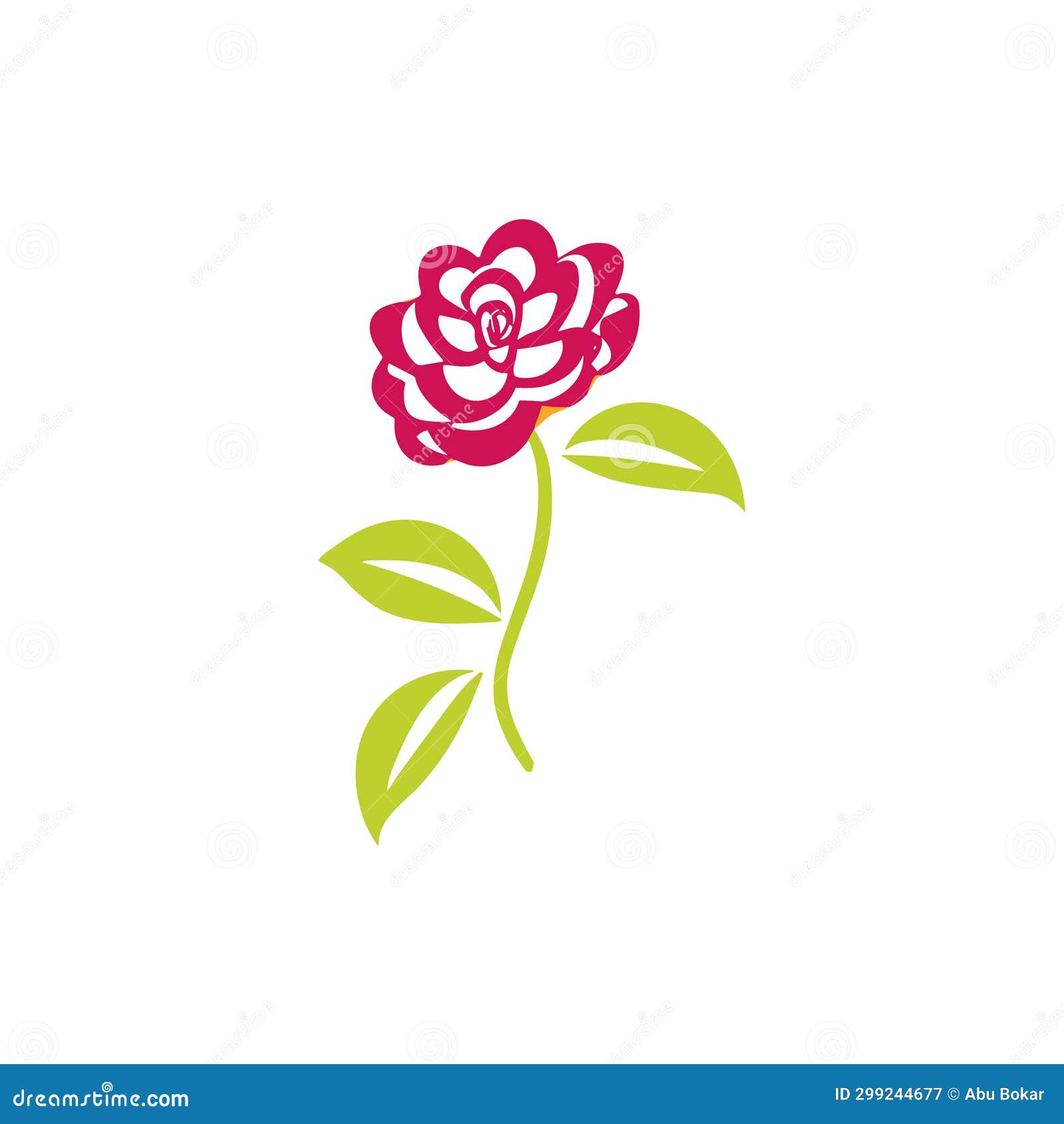 Simple Flower Design Vector Art. Stock Illustration - Illustration of ...