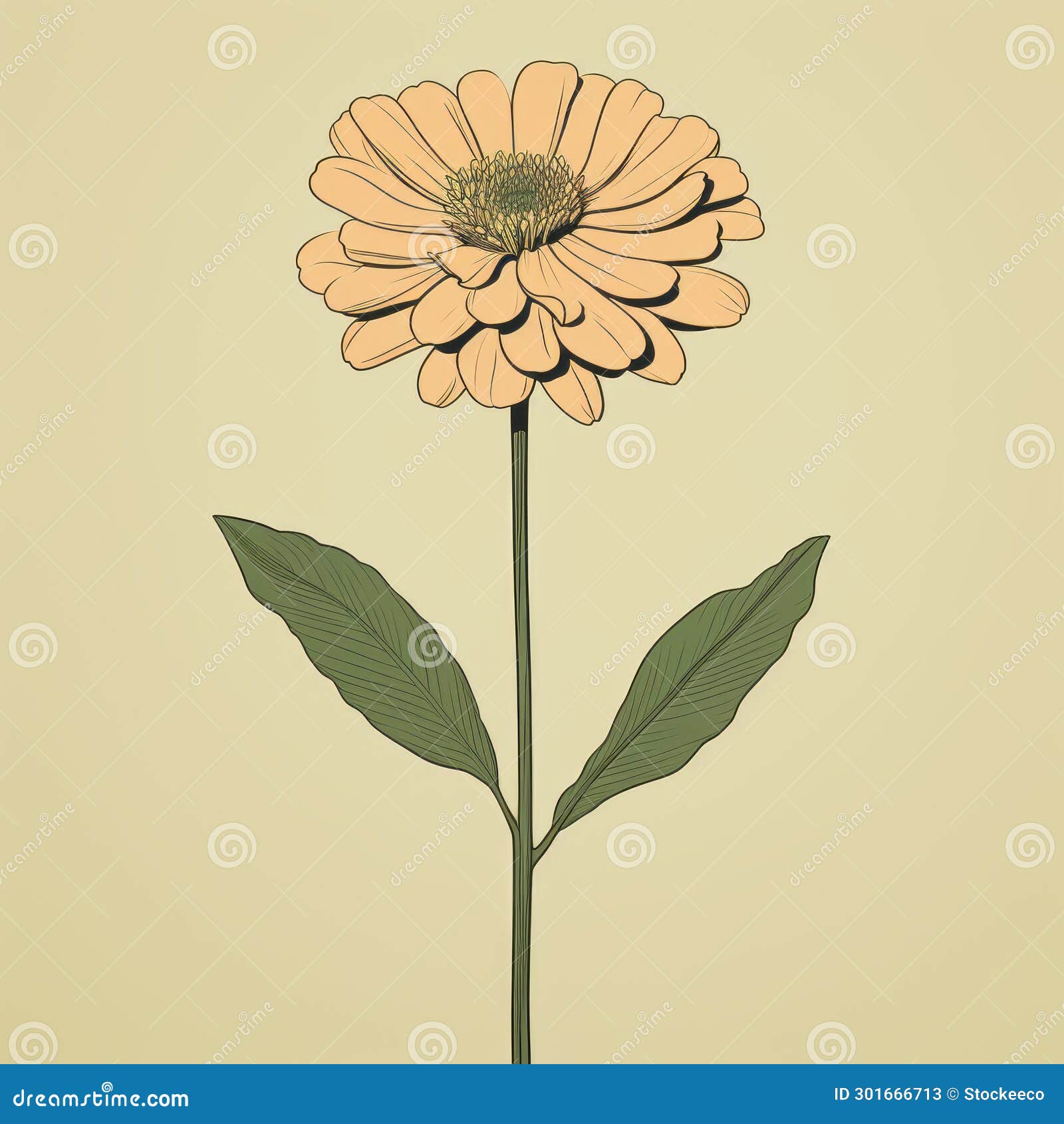 Simplistic Flower Coloring Page Inspired By Kerem Beyit Royalty-Free ...