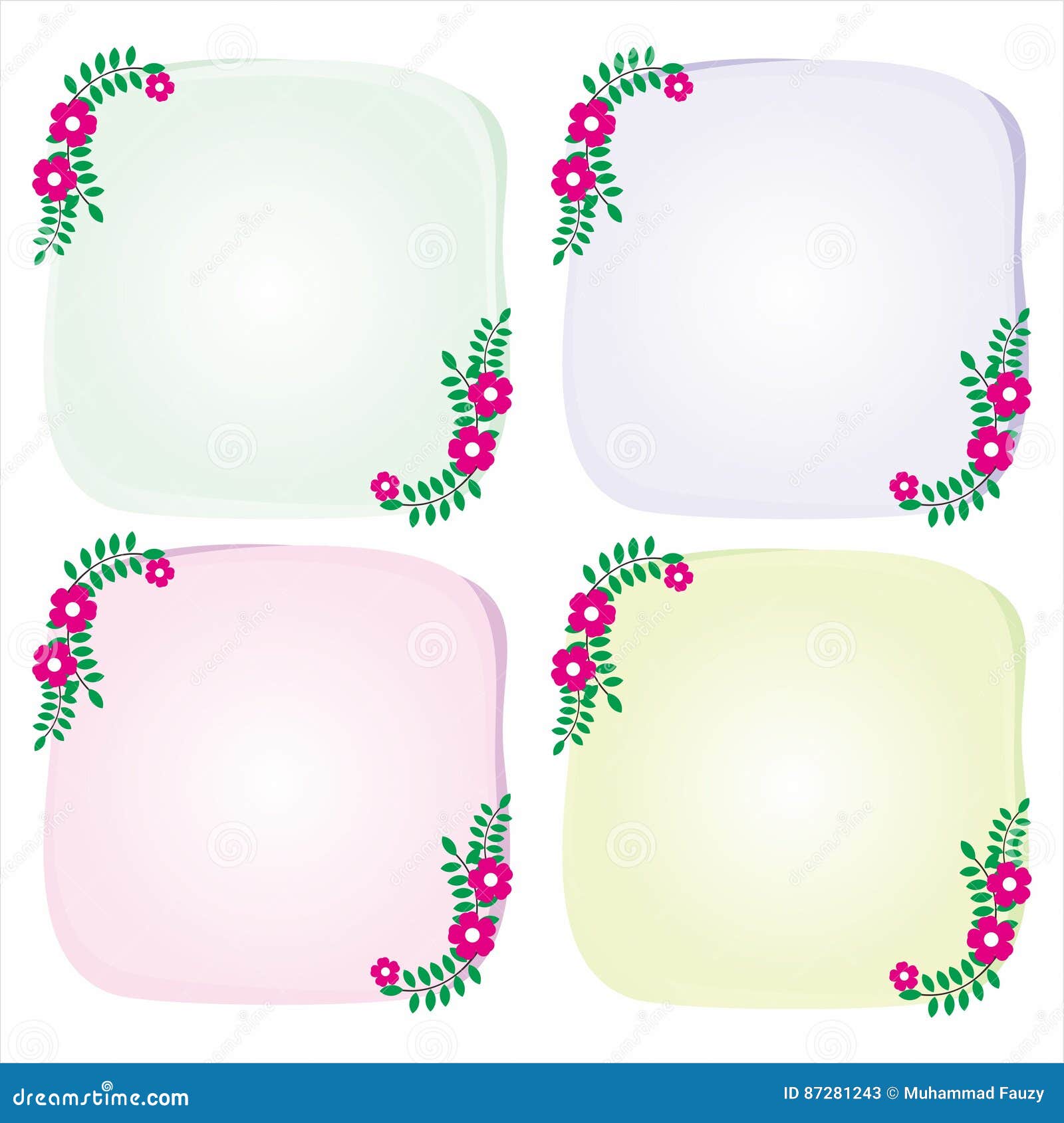 Simple Flower Frame stock vector. Illustration of soft - 87281243