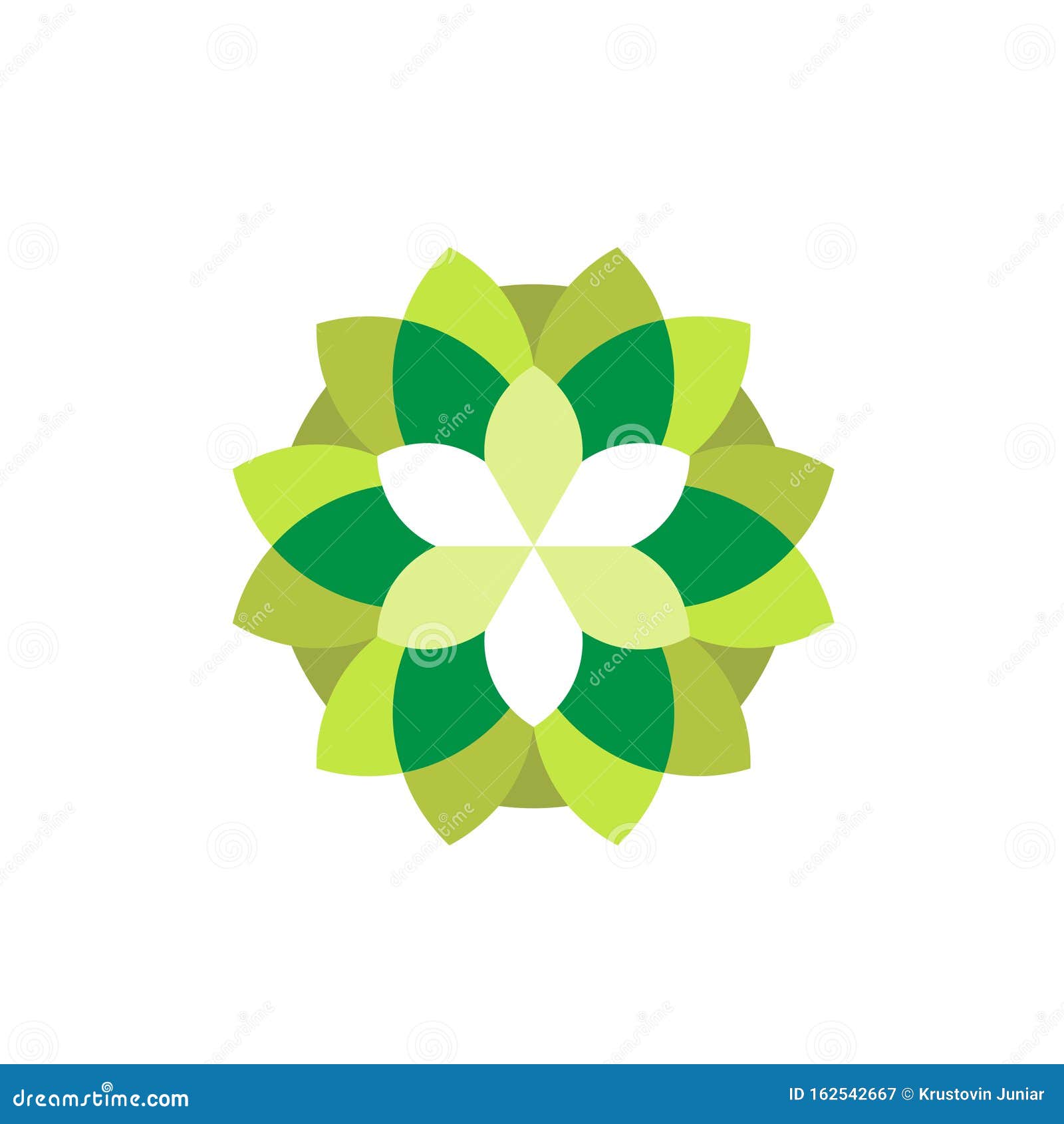 Simple Flower Green Color Vector Stock Vector - Illustration of ...