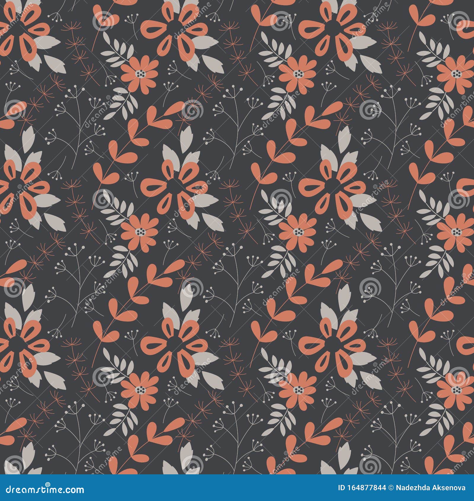 Simple Flower Pattern. Botanical Seamless Background for Your Design ...