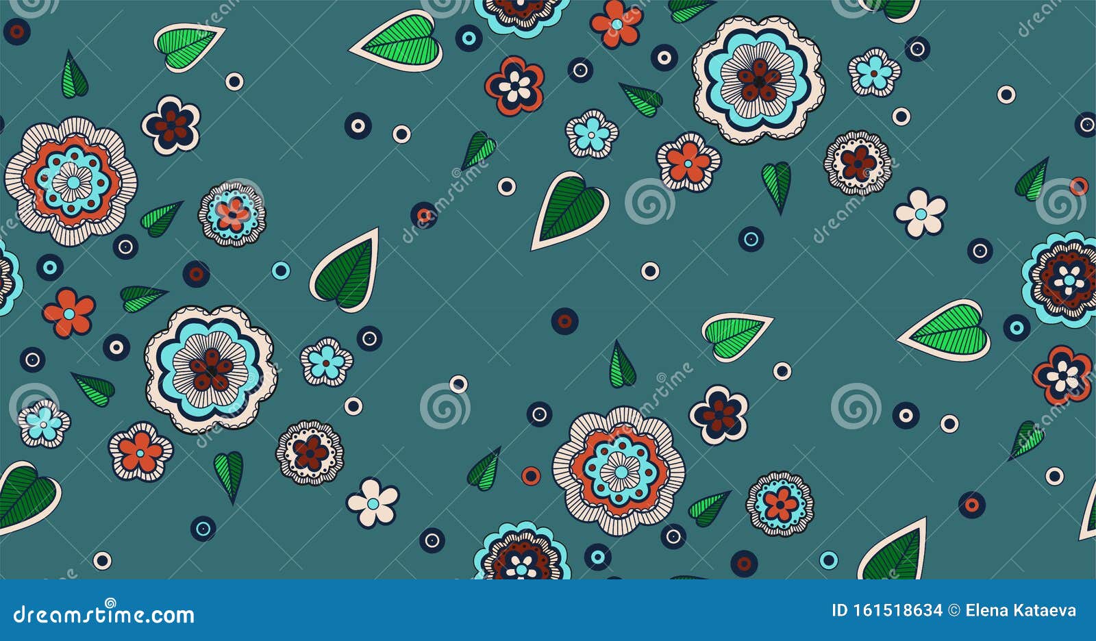 Simple Flower Pattern in Color2 Stock Photo - Image of fresh, ornate ...