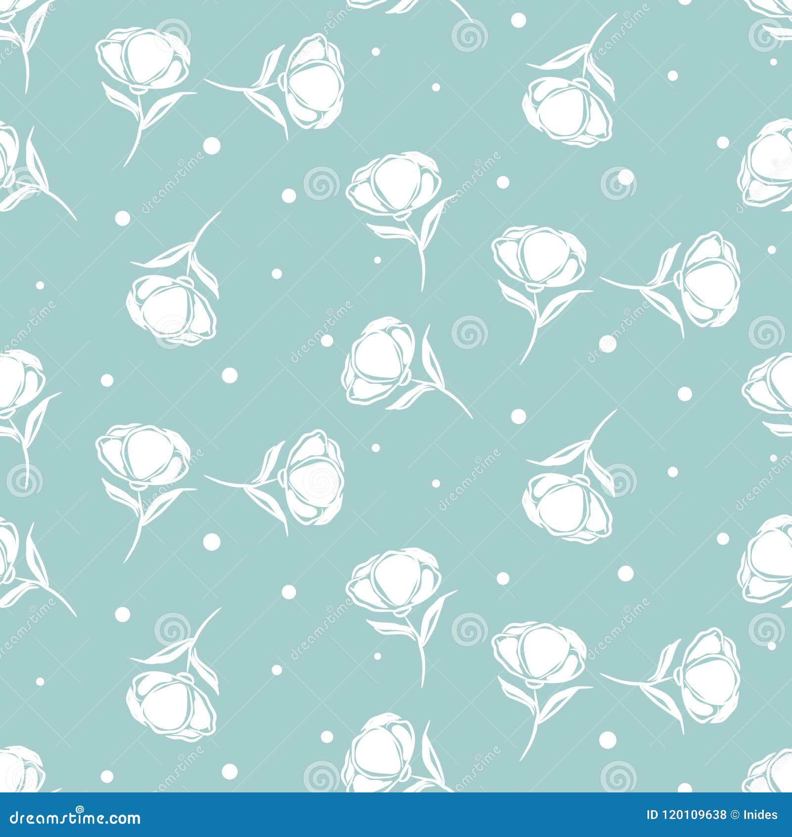 Simple Flower Pattern Vector Design. Stock Vector - Illustration of ...