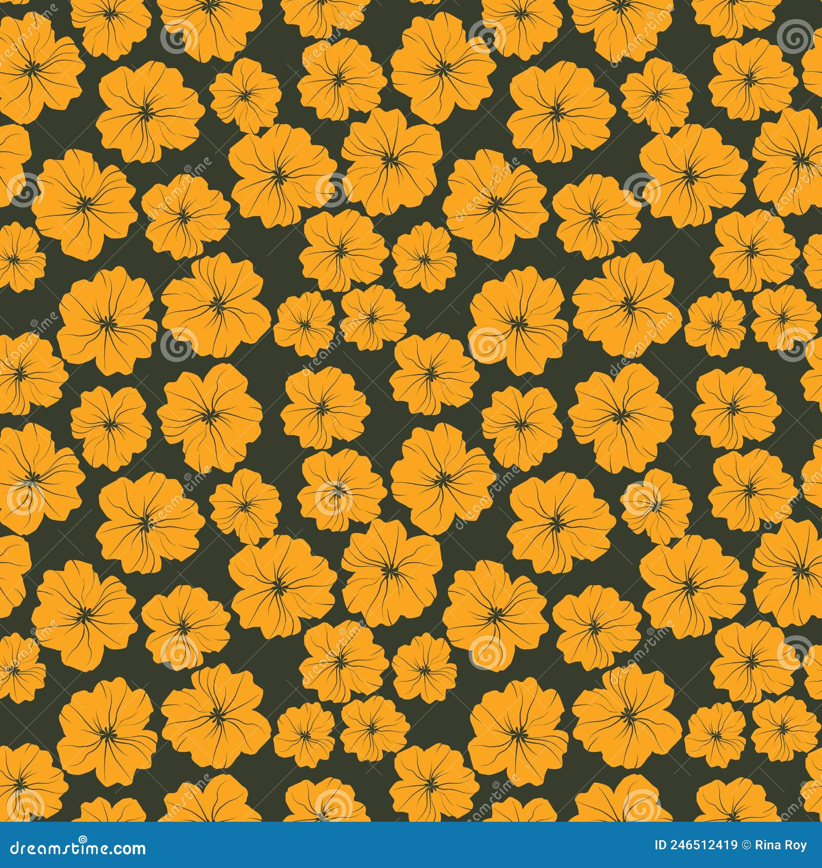 Simple Flower Seamless Pattern Design Stock Vector - Illustration of ...