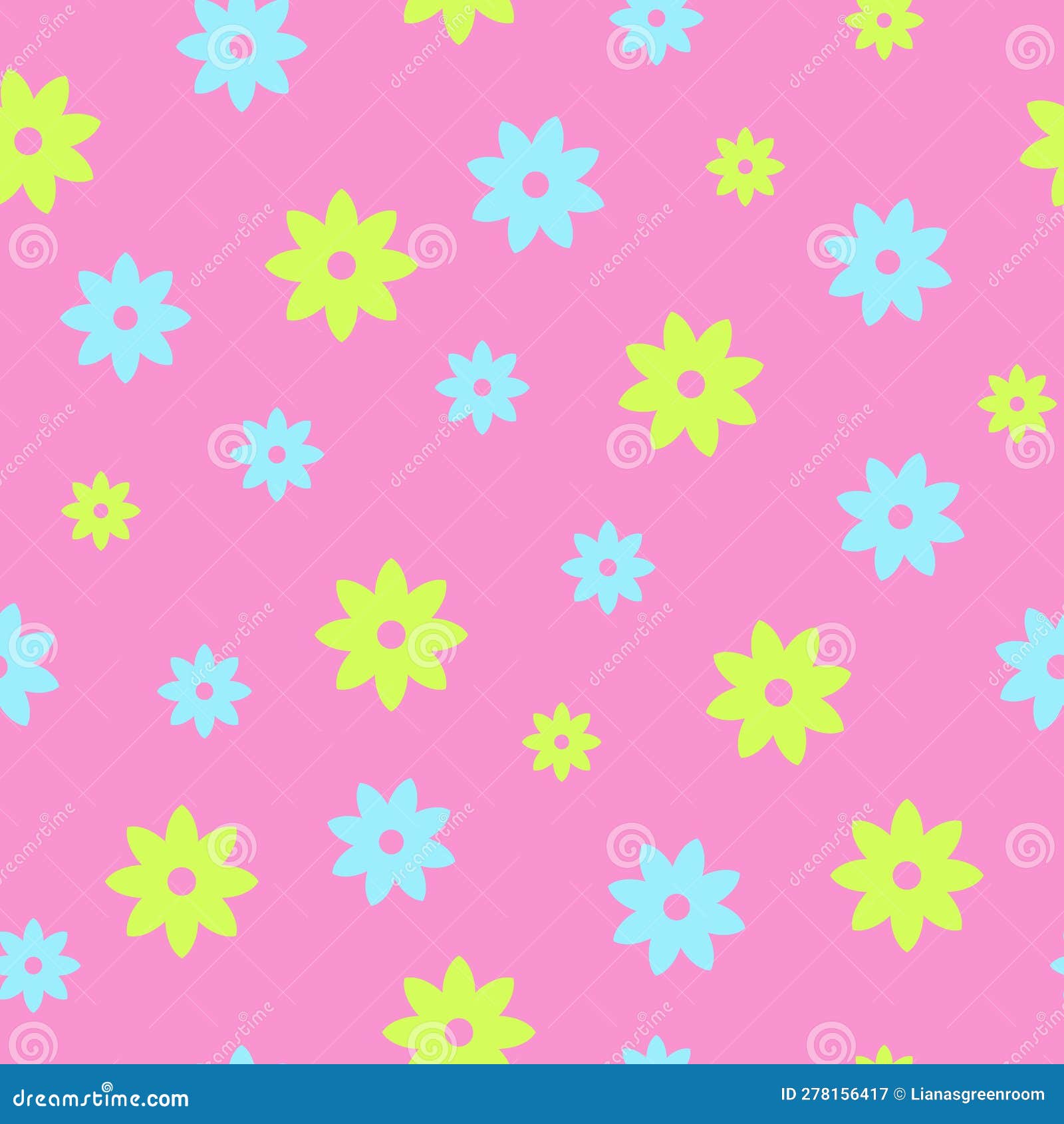 Simple Flower Seamless Pattern on Light Pink Stock Vector ...