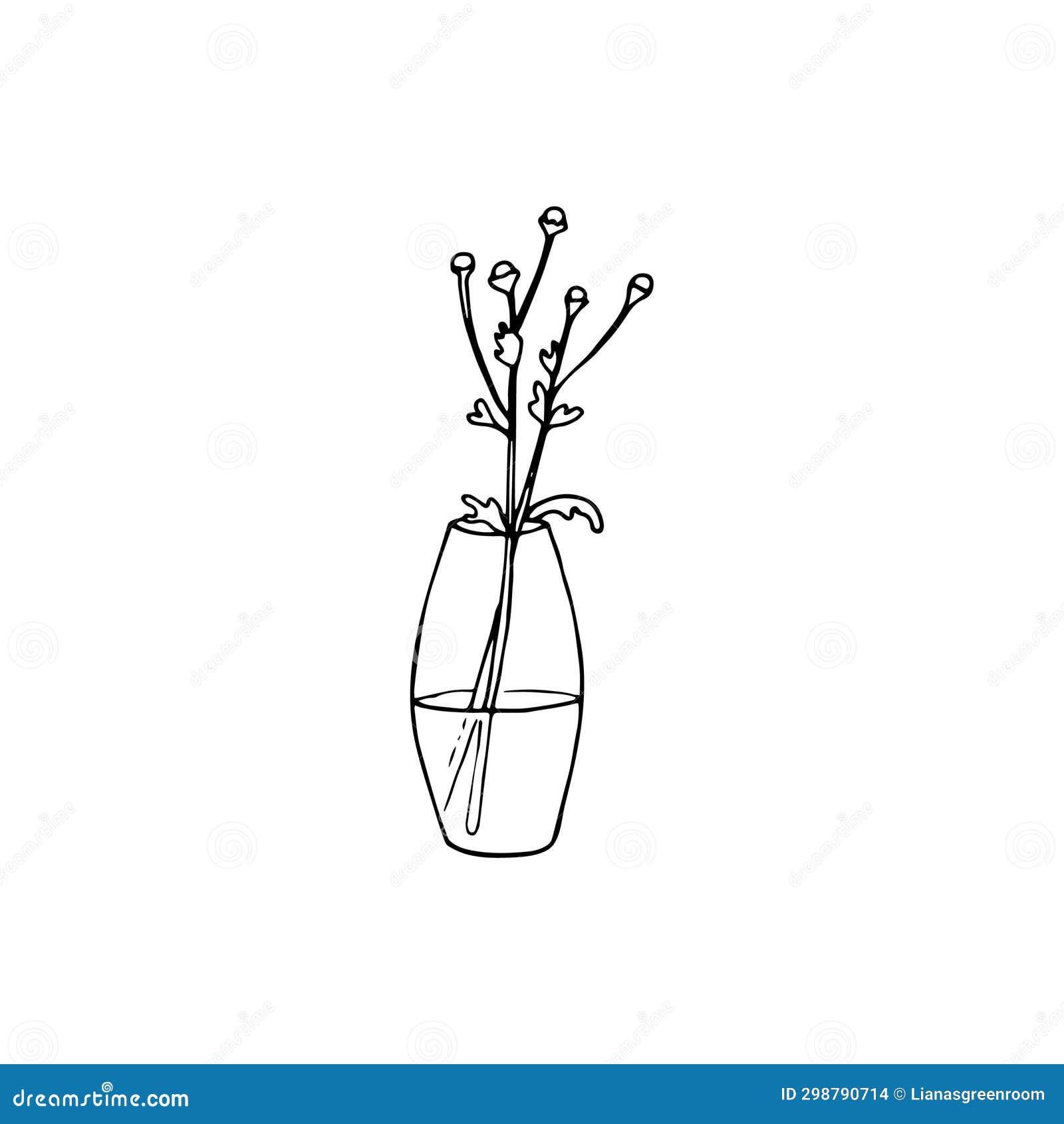 A Simple Flower in a Vase. Home Decore Stock Illustration ...